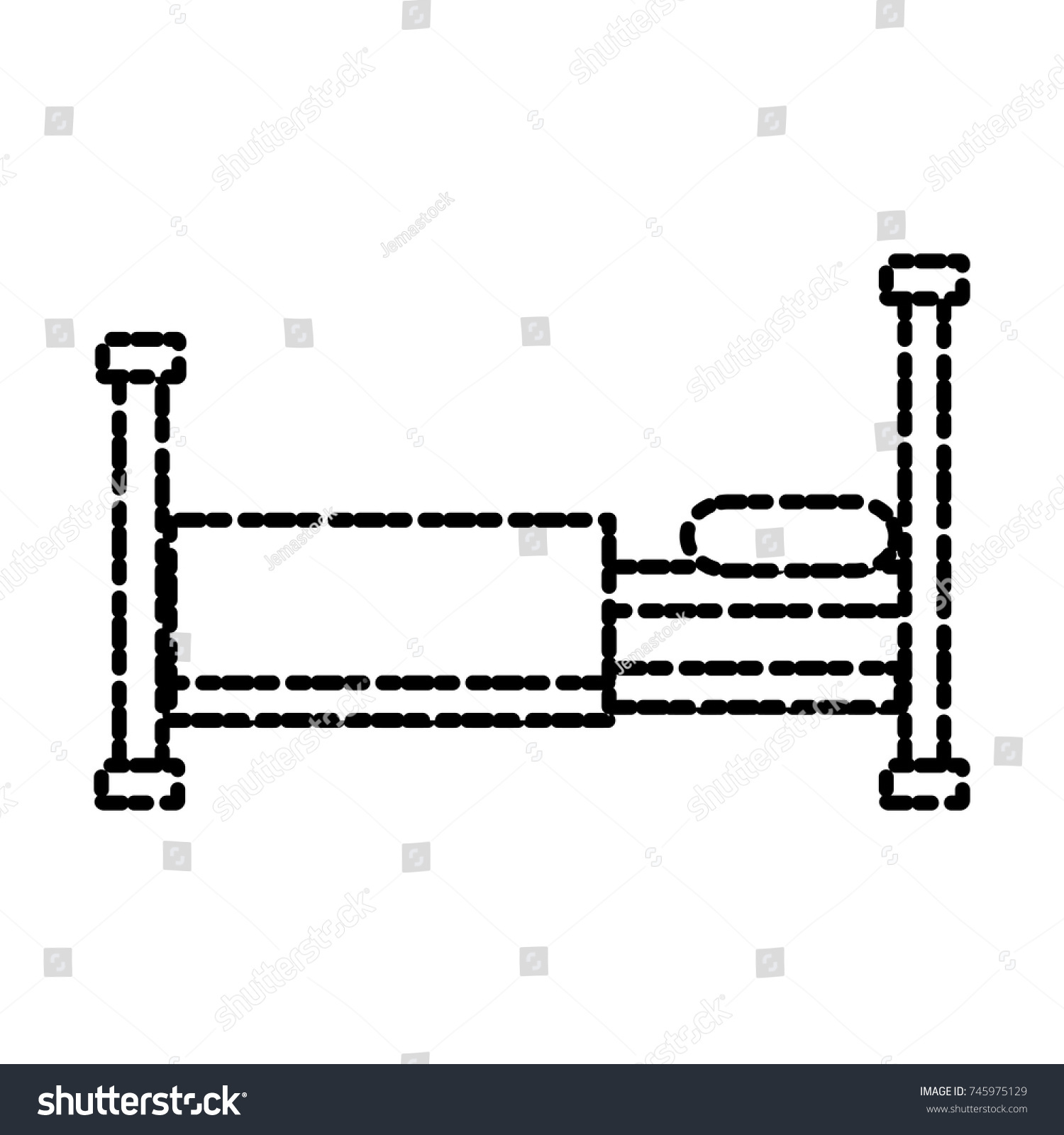 Bed Sleep Symbol: vector de stock (libre de regalías) 745975129 ...