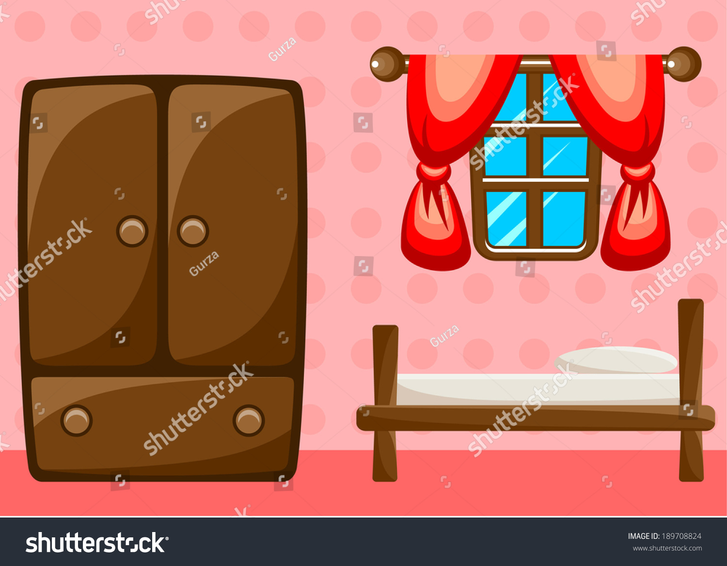 Bedroom Interior Vector Stock Vector (Royalty Free) 189708824 ... Bedroom Interior Vector Stock Vector (Royalty Free) 189708824 ...