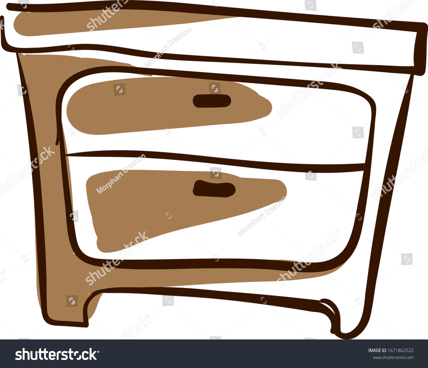 Bedside Table Drawing Illustration Vector On Stock Vector (Royalty Free ...