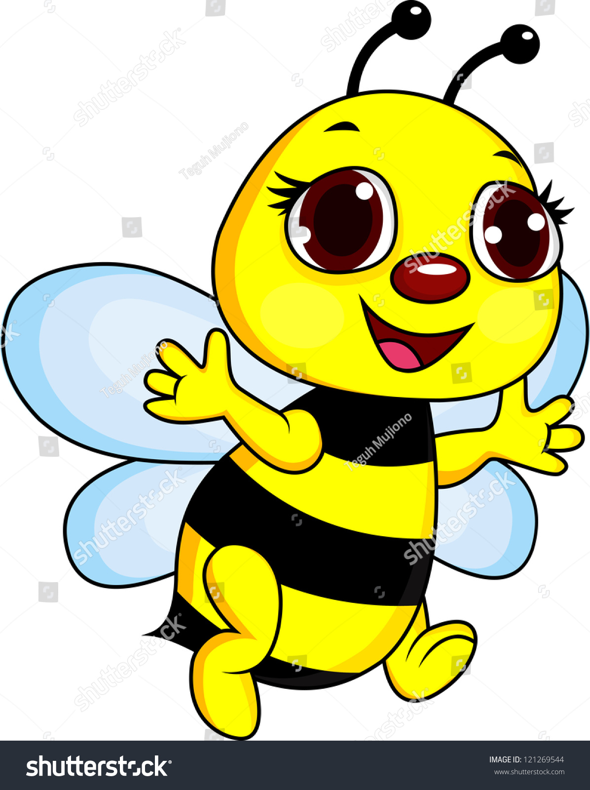Bee Cartoon Stock Vector (Royalty Free) 121269544 - Shutterstock