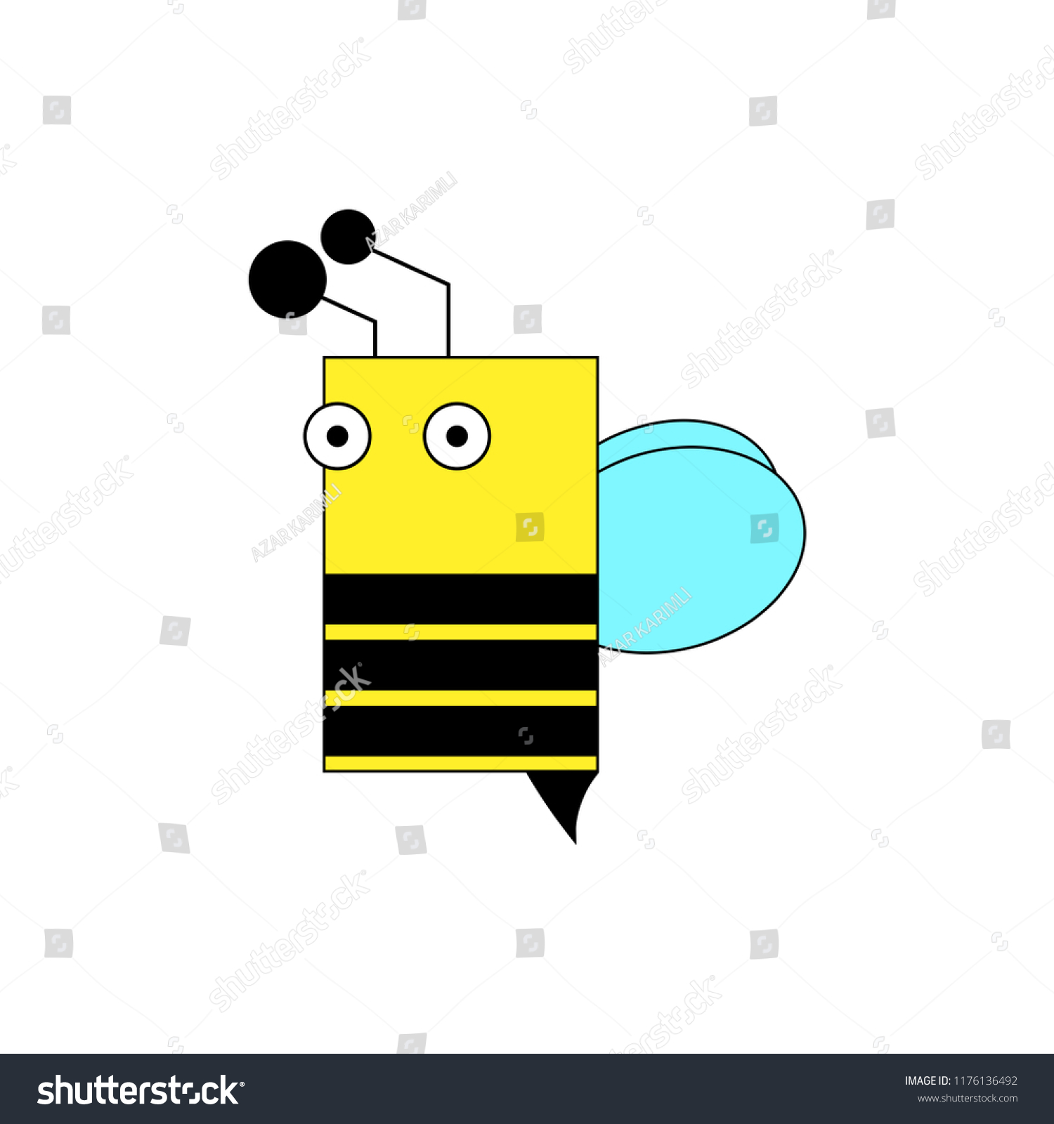 Bee Cartoon Vector Stock Vector Royalty Free 1176136492 Shutterstock