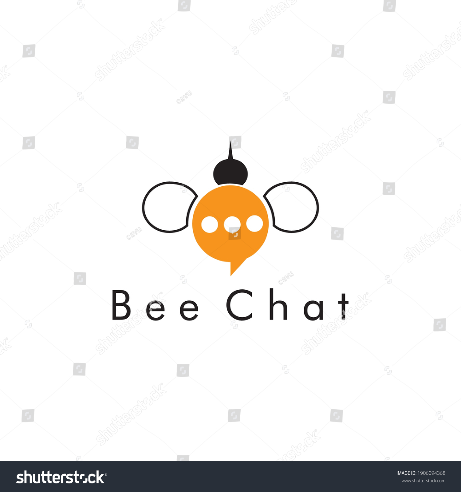Bee Chat Logo Vector Design Illustration Stock Vector (Royalty Free ...