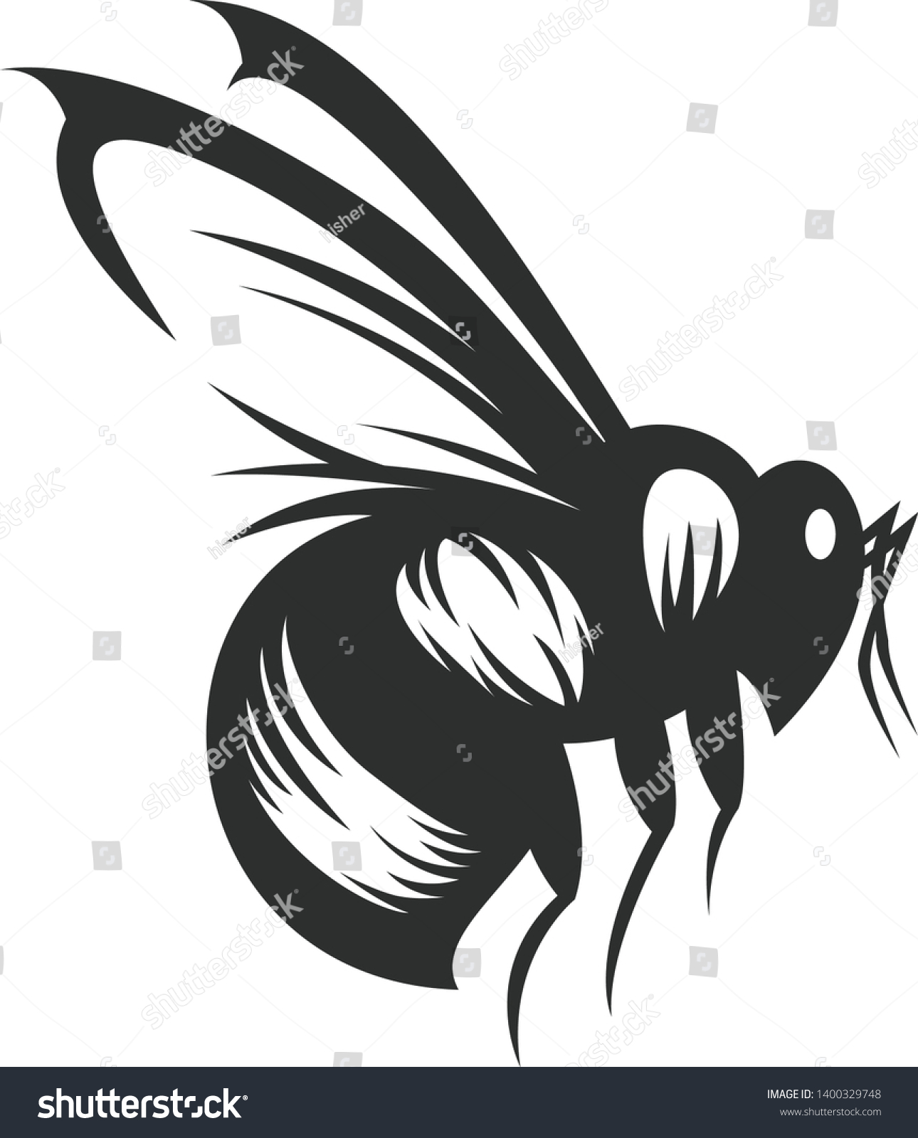 Bee Drawing Vector Logo Illustration Stock Vector (Royalty Free ...