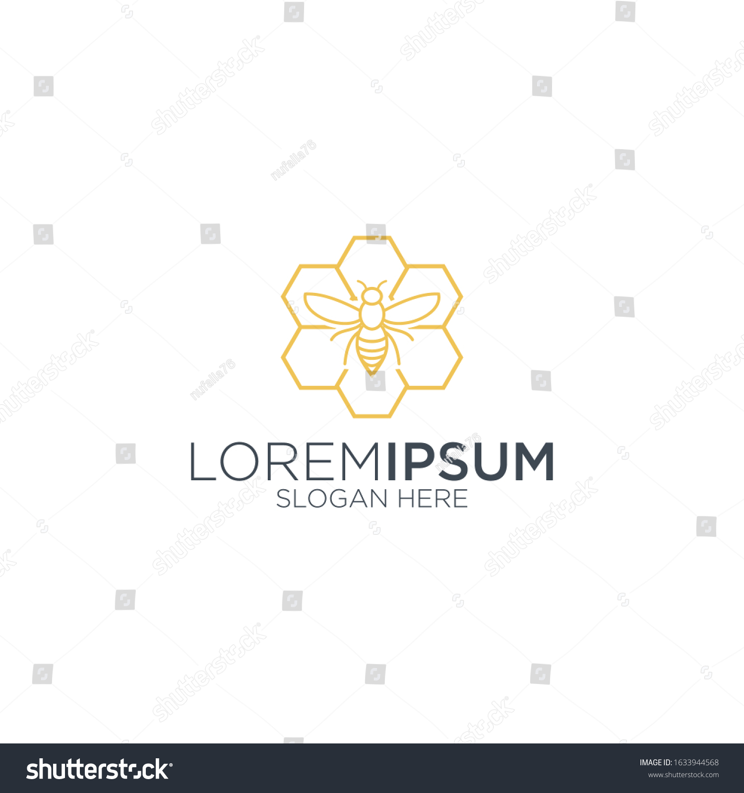 Bee Hive Logo Design Vector Stock Vector (Royalty Free) 1633944568