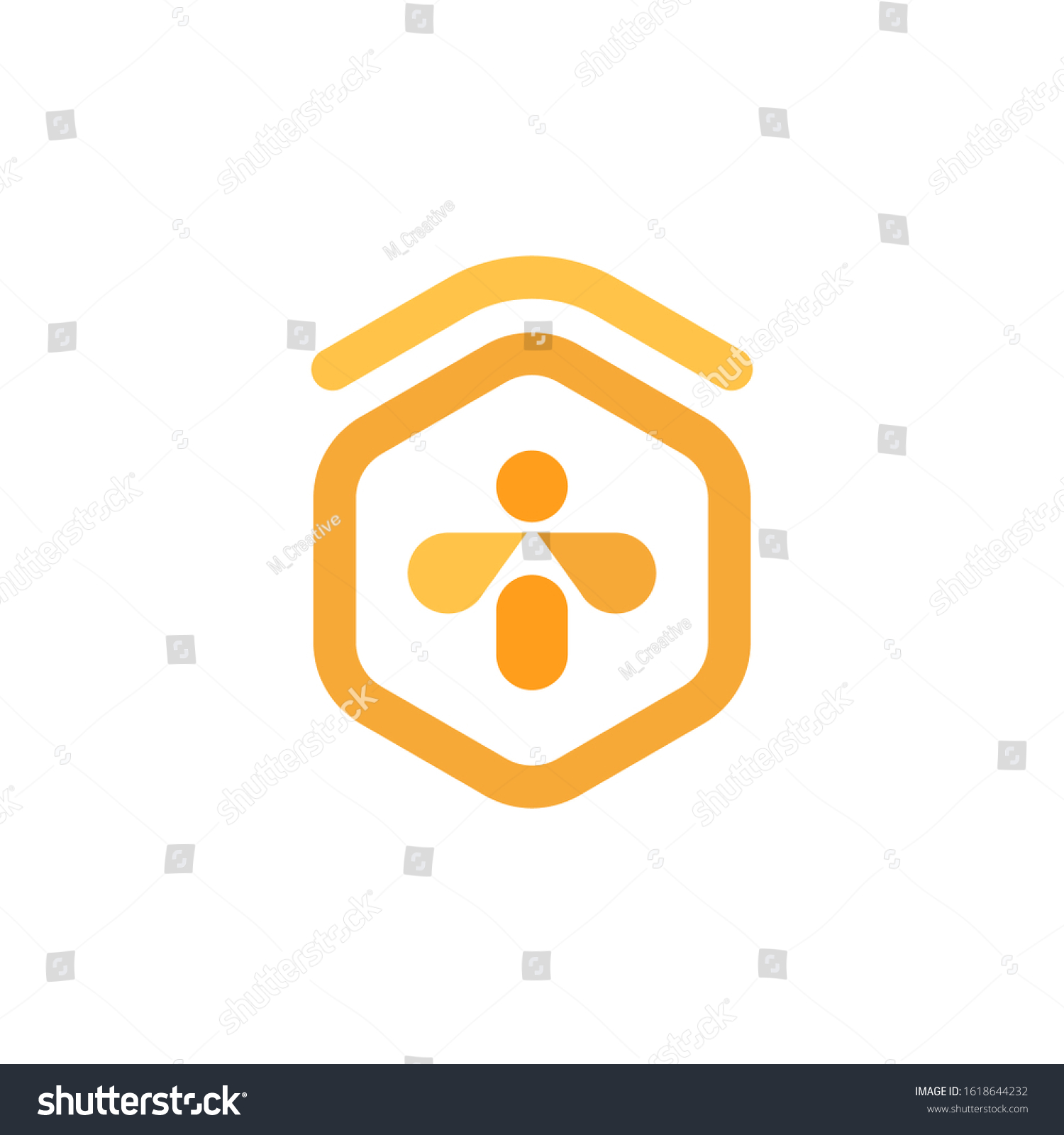 Bee Home Logo Template Vector Icon Stock Vector (Royalty Free) 1618644232
