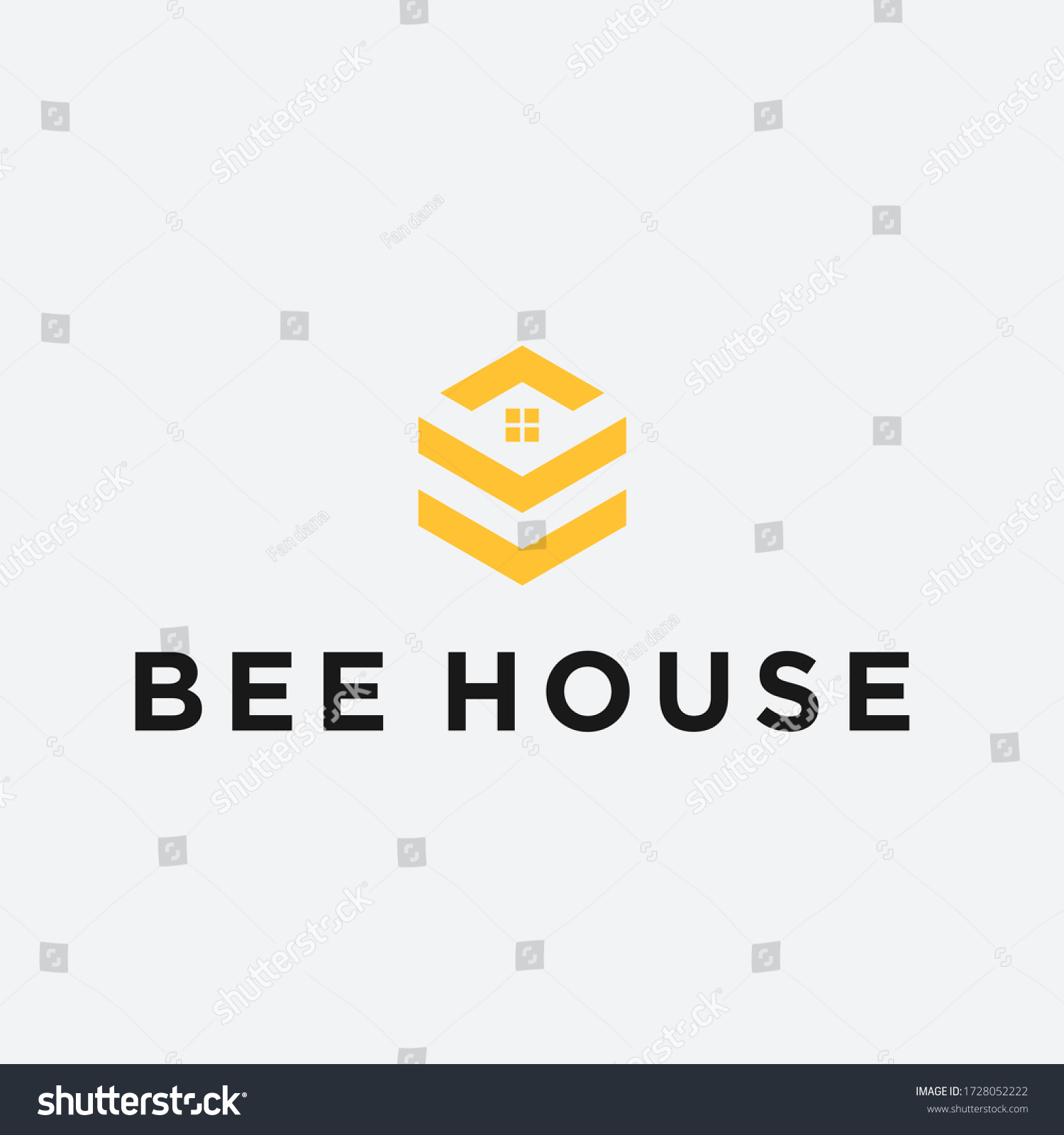 Bee House Logo Hive Vector Stock Vector (Royalty Free) 1728052222 ...