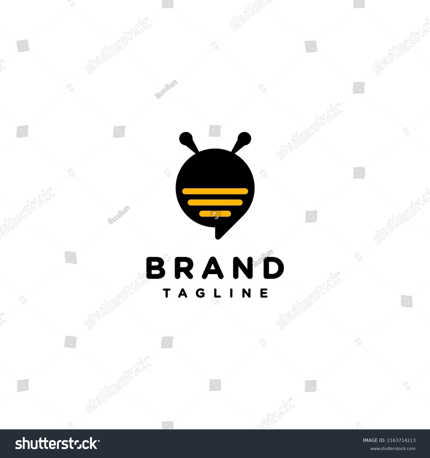 Bee Icon Shaped Bubble Text Logo Stock Vector (Royalty Free) 2163714213 ...
