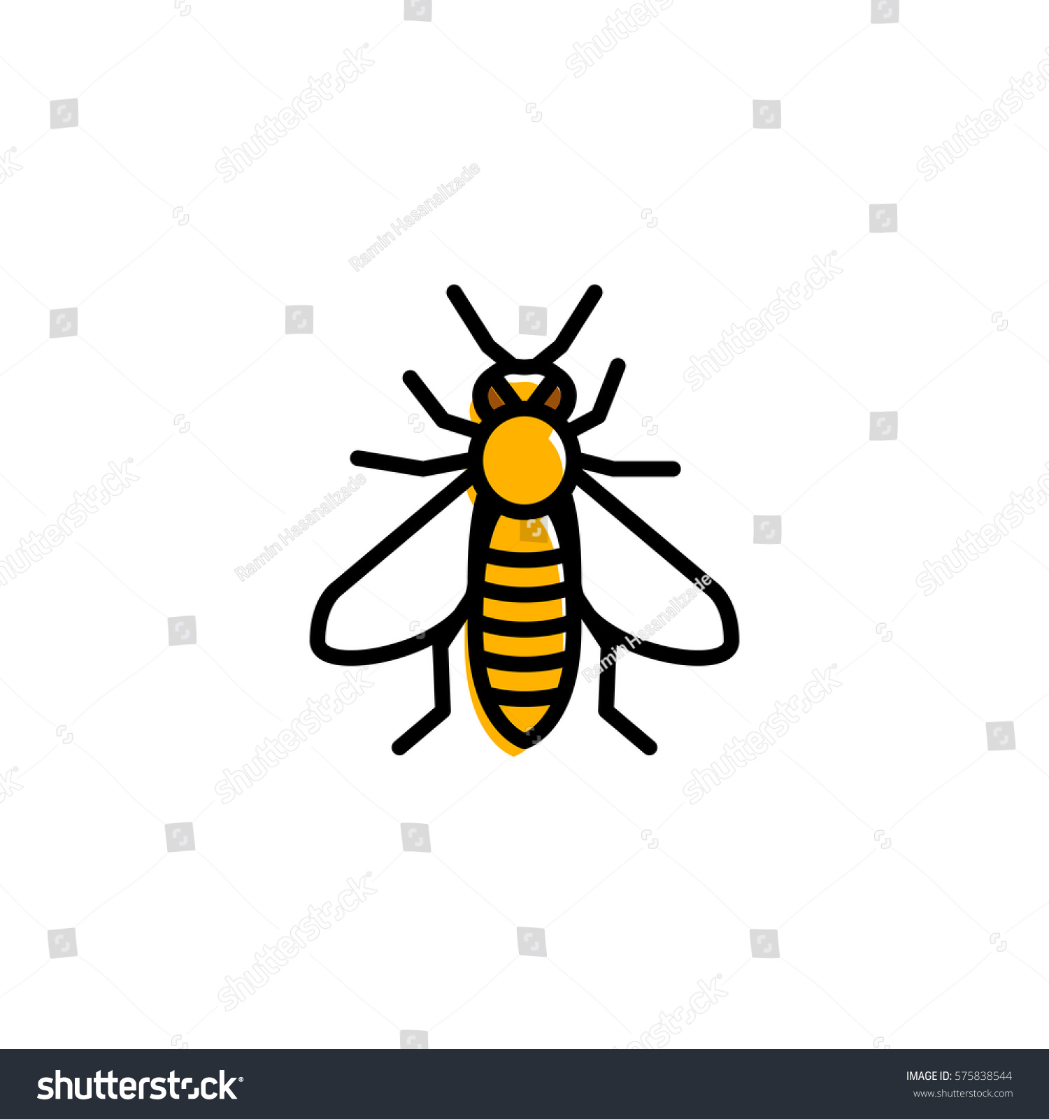 Bee Icon Vector Illustration Simple Sign Stock Vector (Royalty Free ...