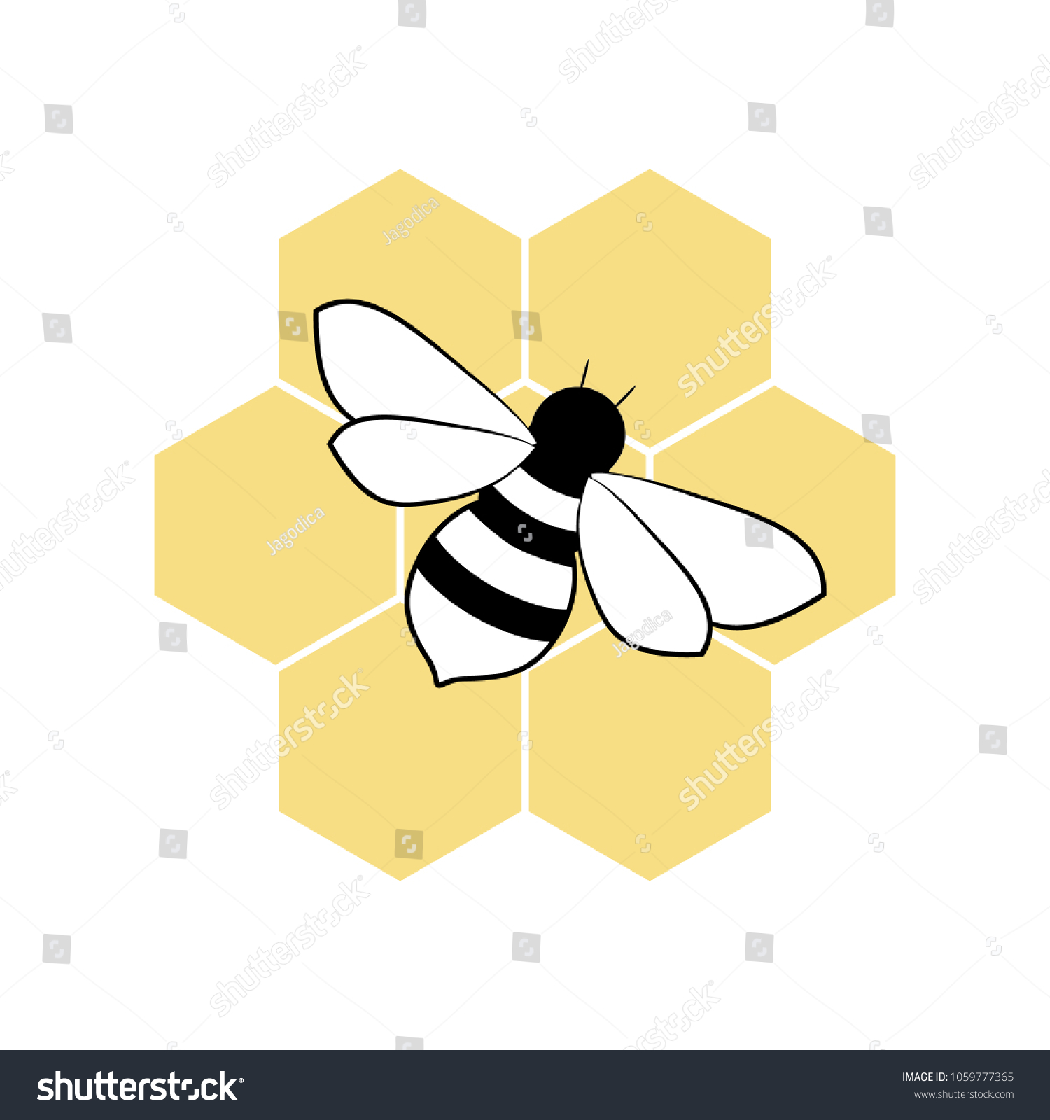 Bee Illustration Vector Stock Vector (Royalty Free) 1059777365 ...