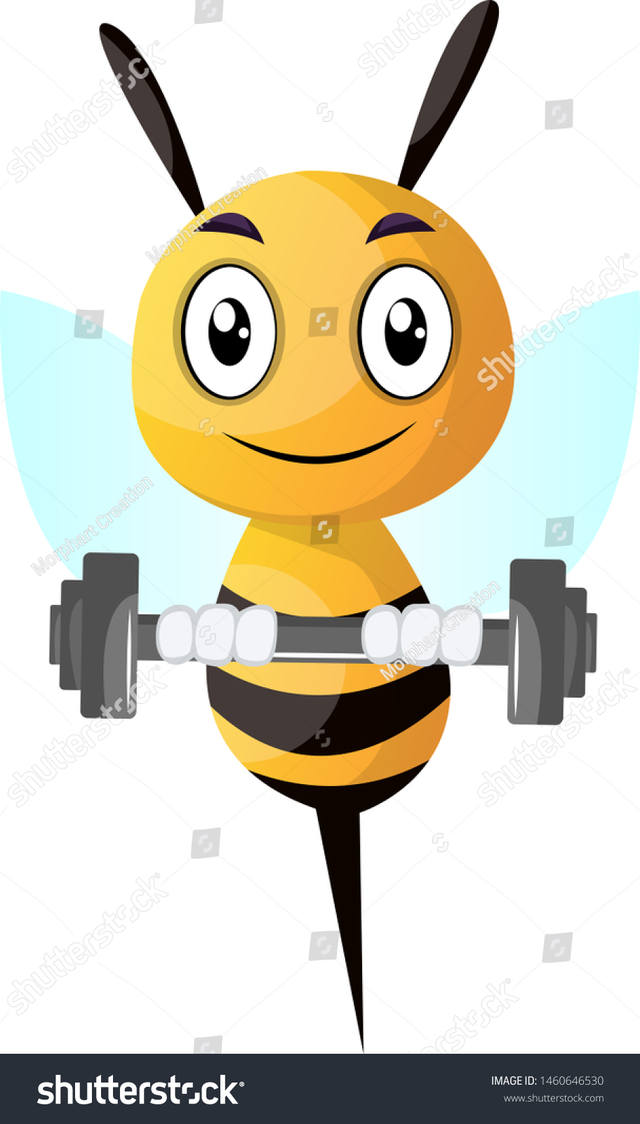 Bee Lifting Weight Illustration Vector On Stock Vector (Royalty Free ...