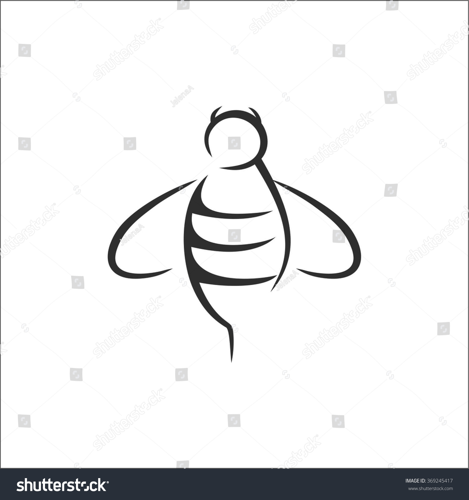 Bee Line Art Stock Vector 369245417 - Shutterstock