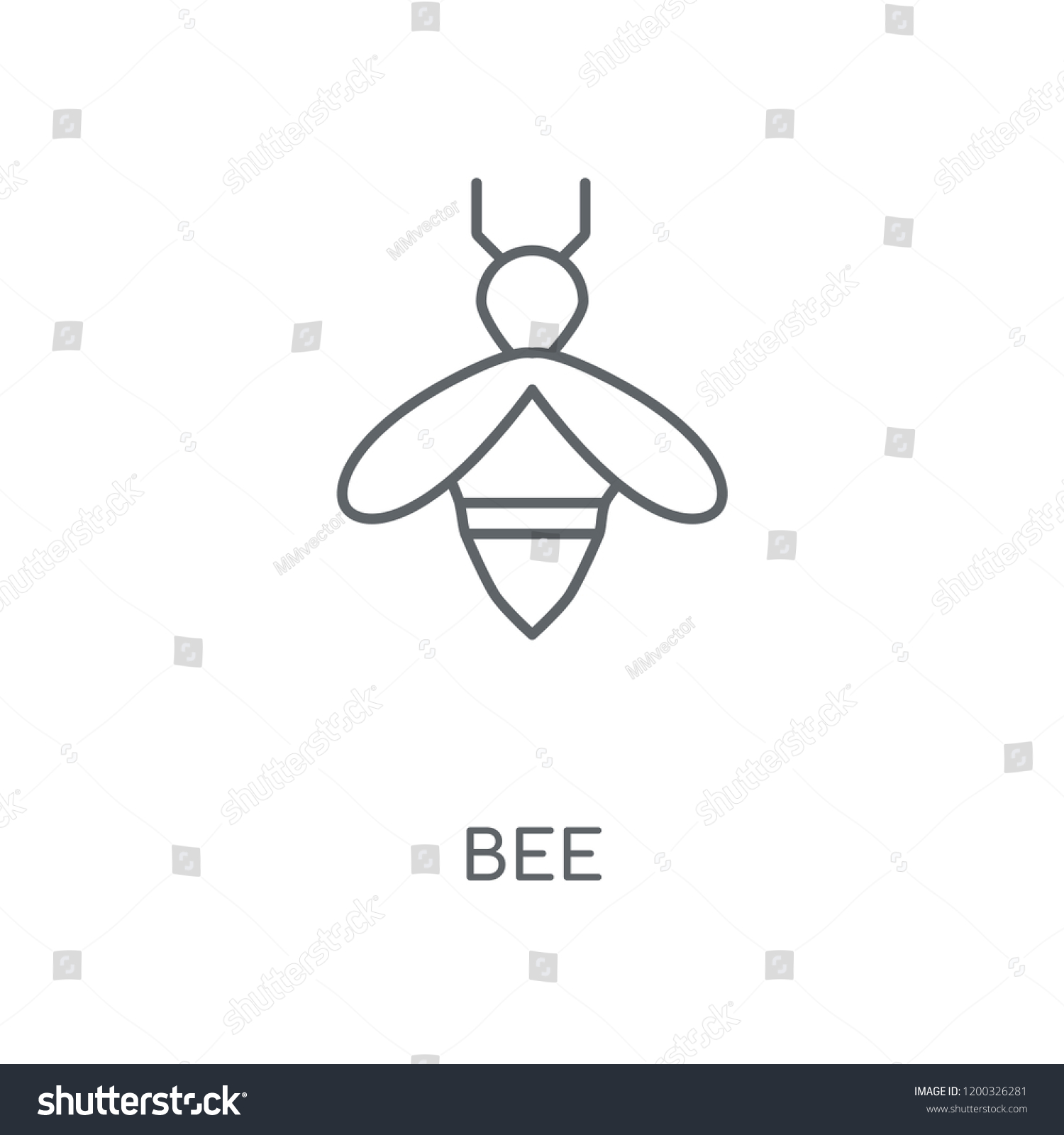 Bee Linear Icon Bee Concept Stroke Stock Vector (Royalty Free ...