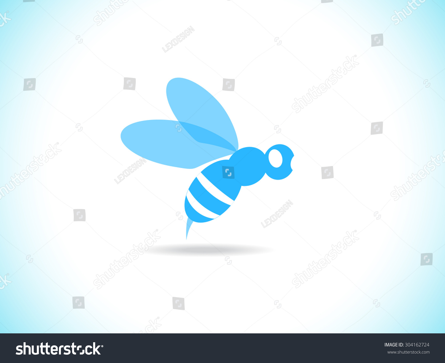 Bee Logo Blue: vector de stock (libre de regalías) 304162724 | Shutterstock
