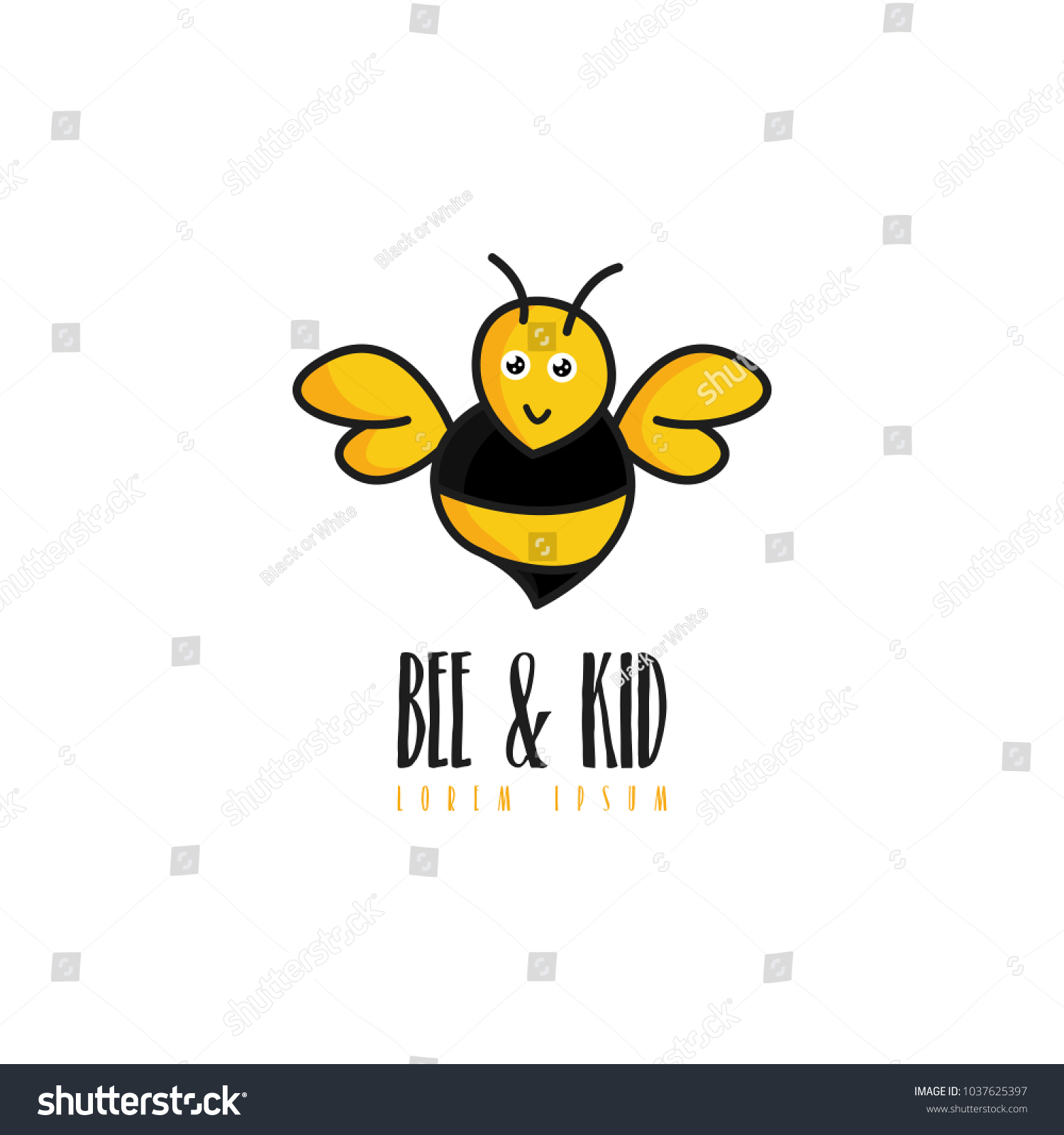 Bee Logo Design Stock Vector (Royalty Free) 1037625397 | Shutterstock