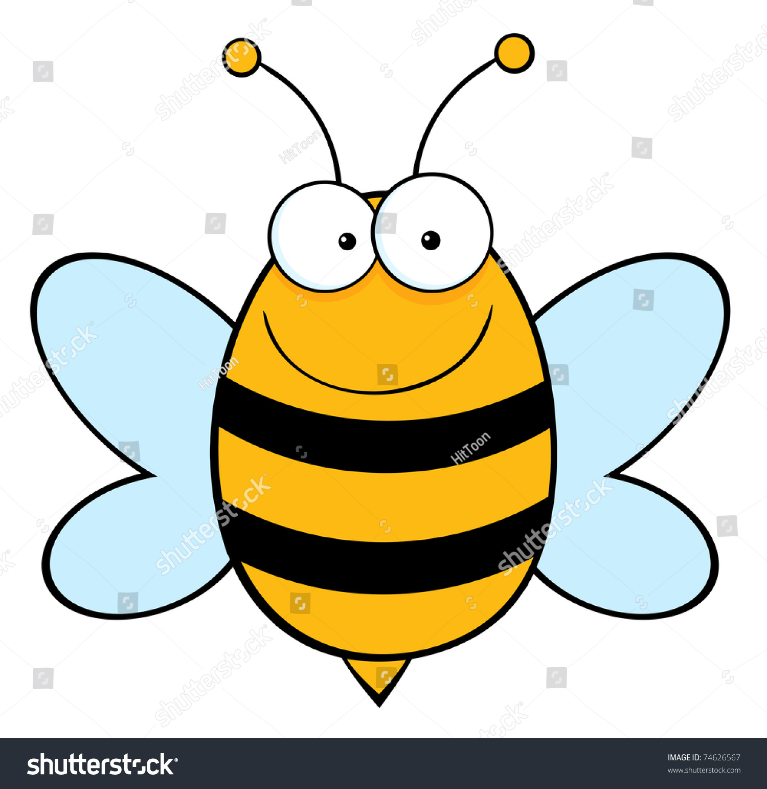 Bee Mascot Cartoon Character Stock Vector (Royalty Free) 74626567