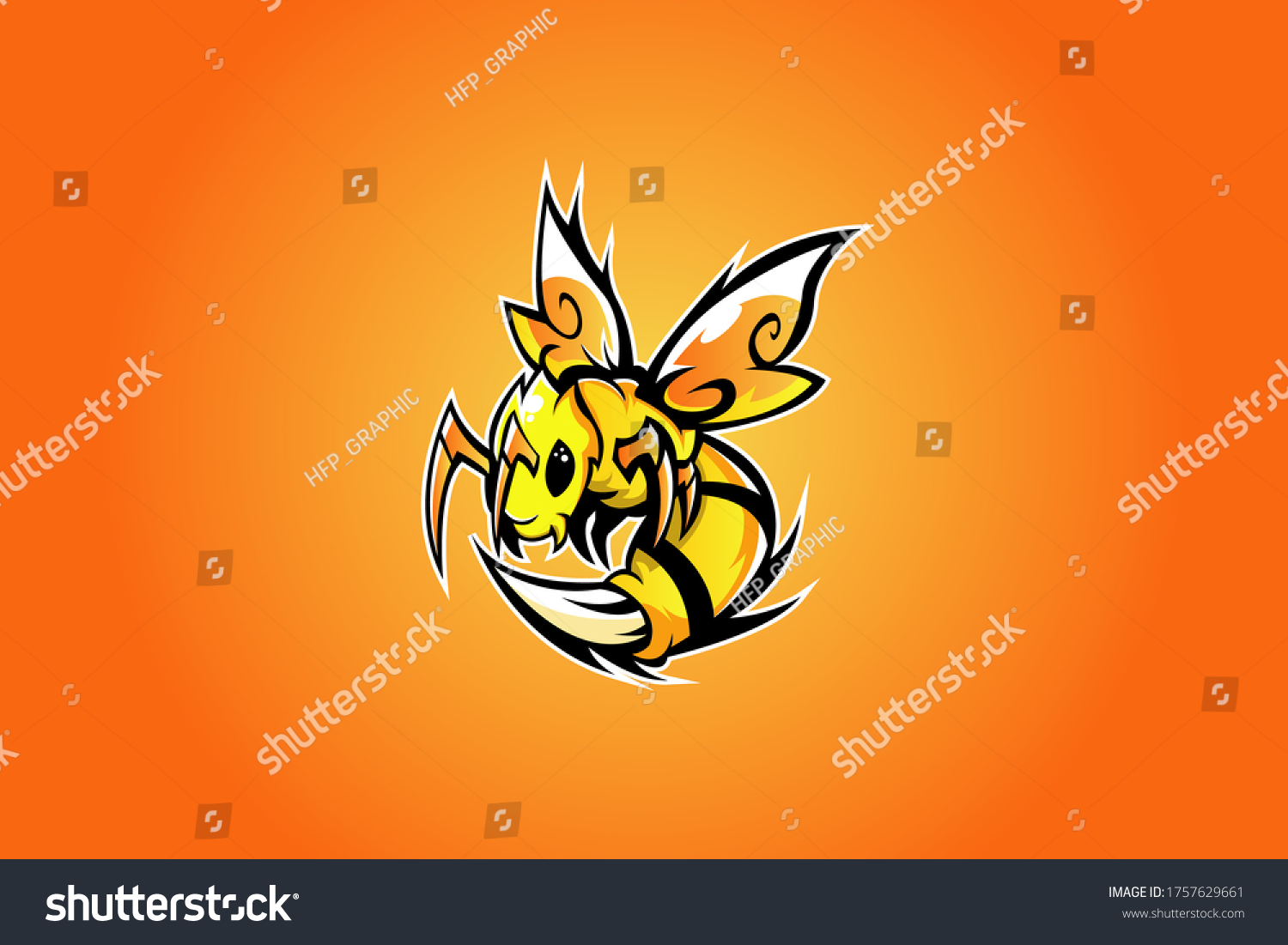 Bee Mascot Logo Vector Eps Stock Vector (Royalty Free) 1757629661