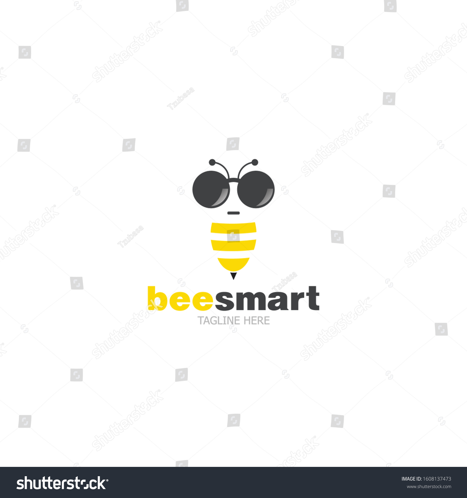 Bee Smart Logo Design Vector Illustration: vector de stock (libre de ...