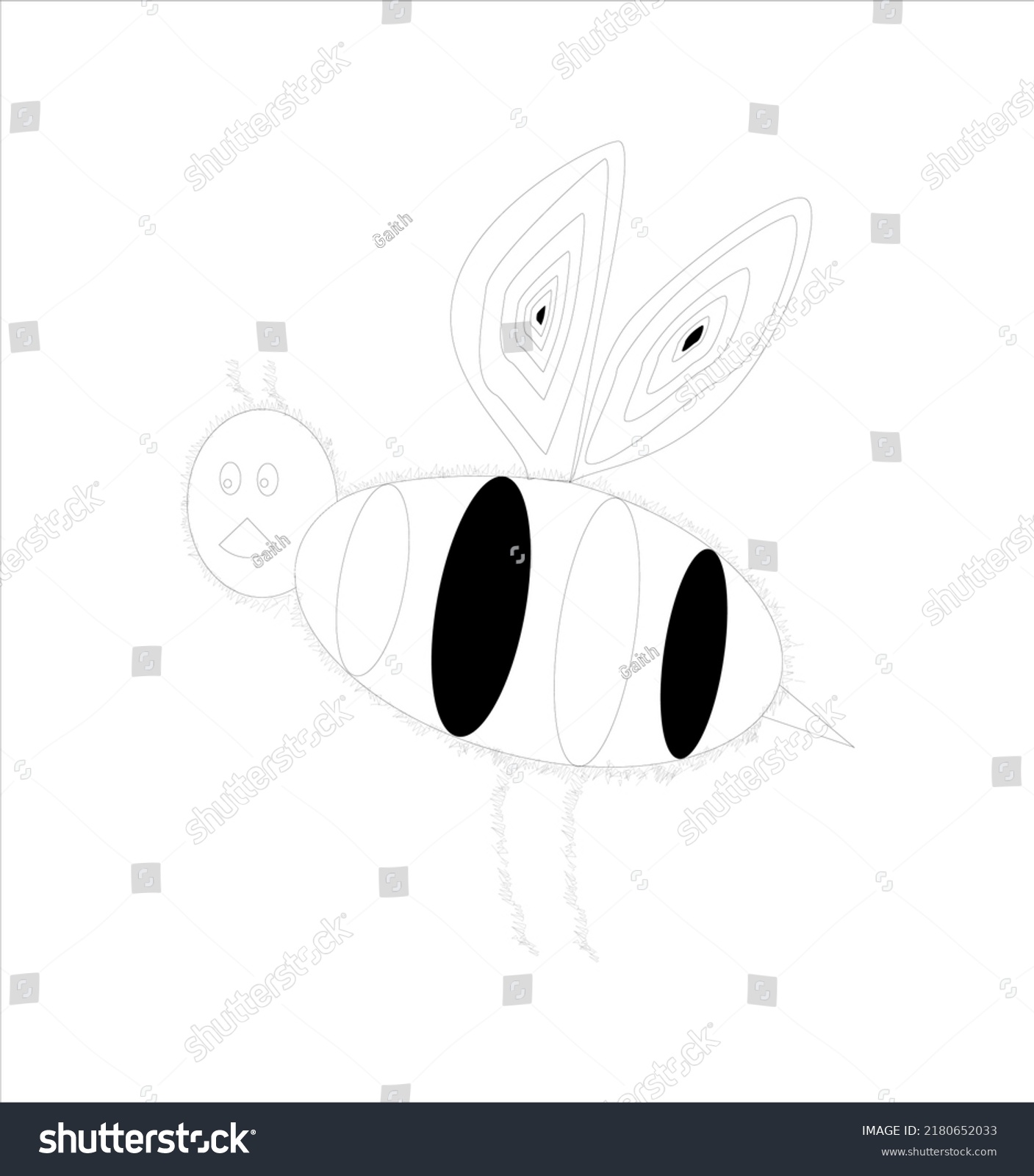 Bee Smlie Vector On White Background Stock Vector (Royalty Free ...