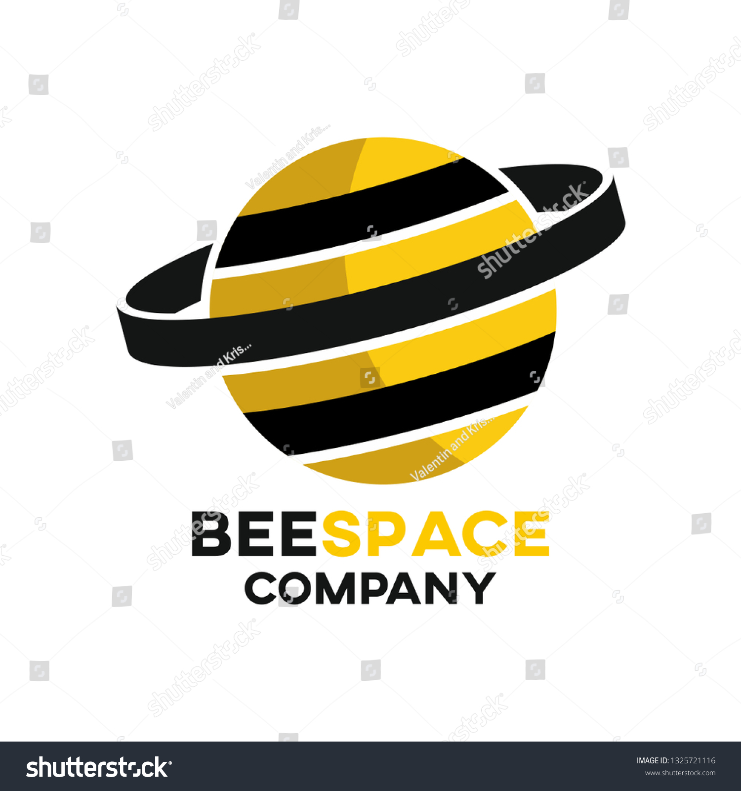 Bee Space Logo Stock Vector (Royalty Free) 1325721116
