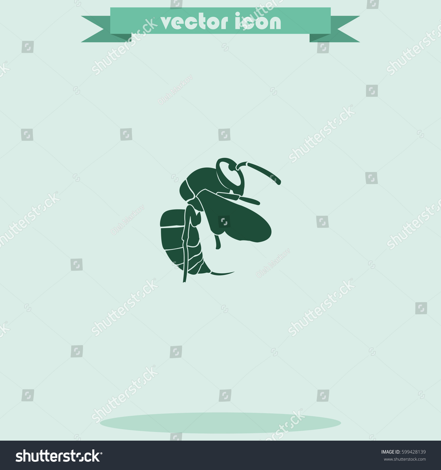 Bee Stings Icon Stock Vector (Royalty Free) 599428139
