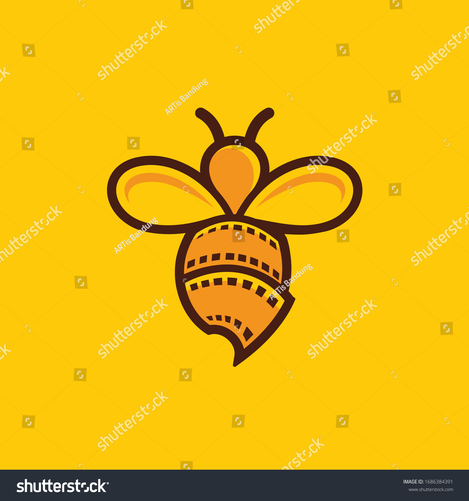 Bee Vector Logo Film Vector Logo Stock Vector (Royalty Free) 1686384391 ...