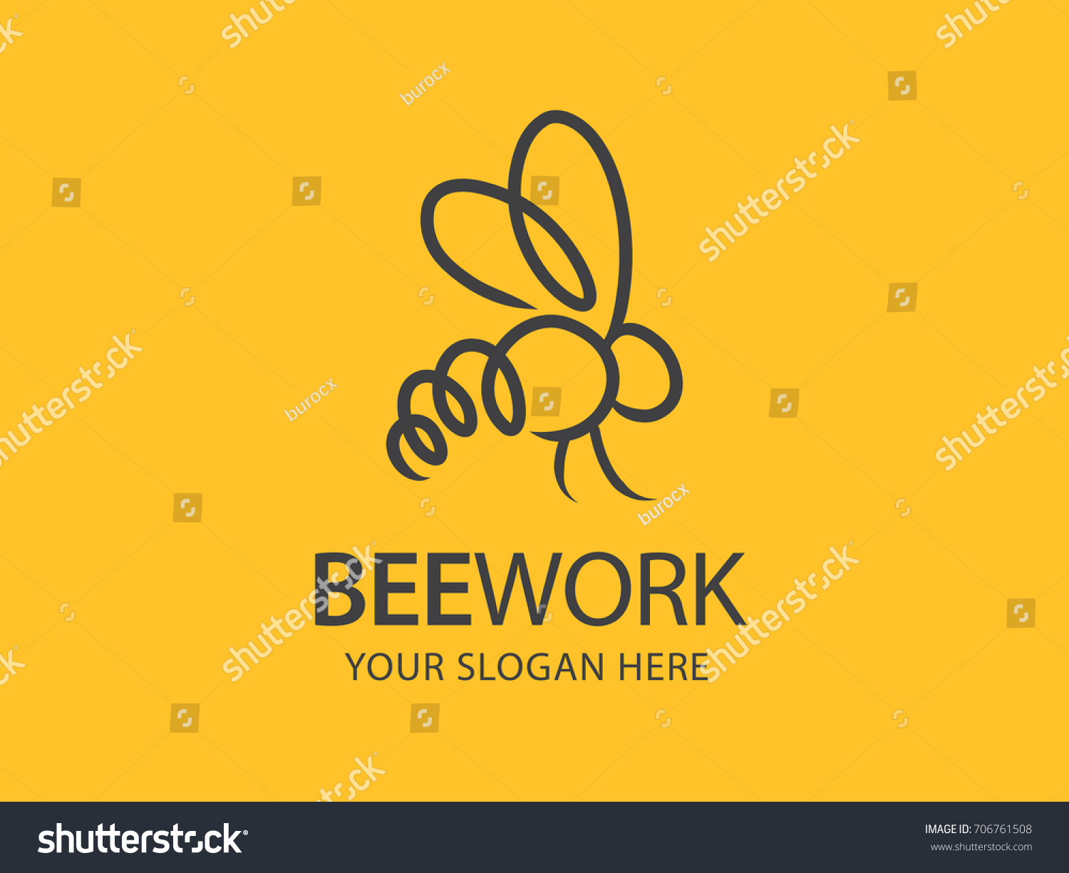 Bee Work Logo Stock Vector (Royalty Free) 706761508