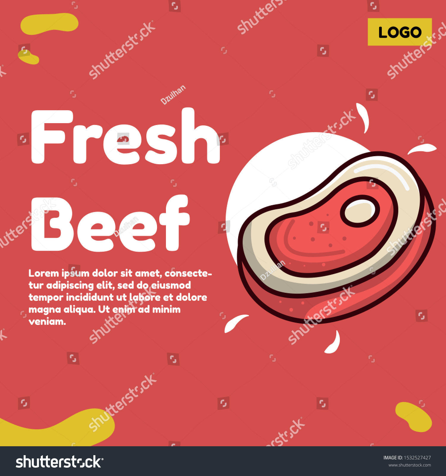Beef Vector Illustration Full Color Stock Vector (Royalty Free ...