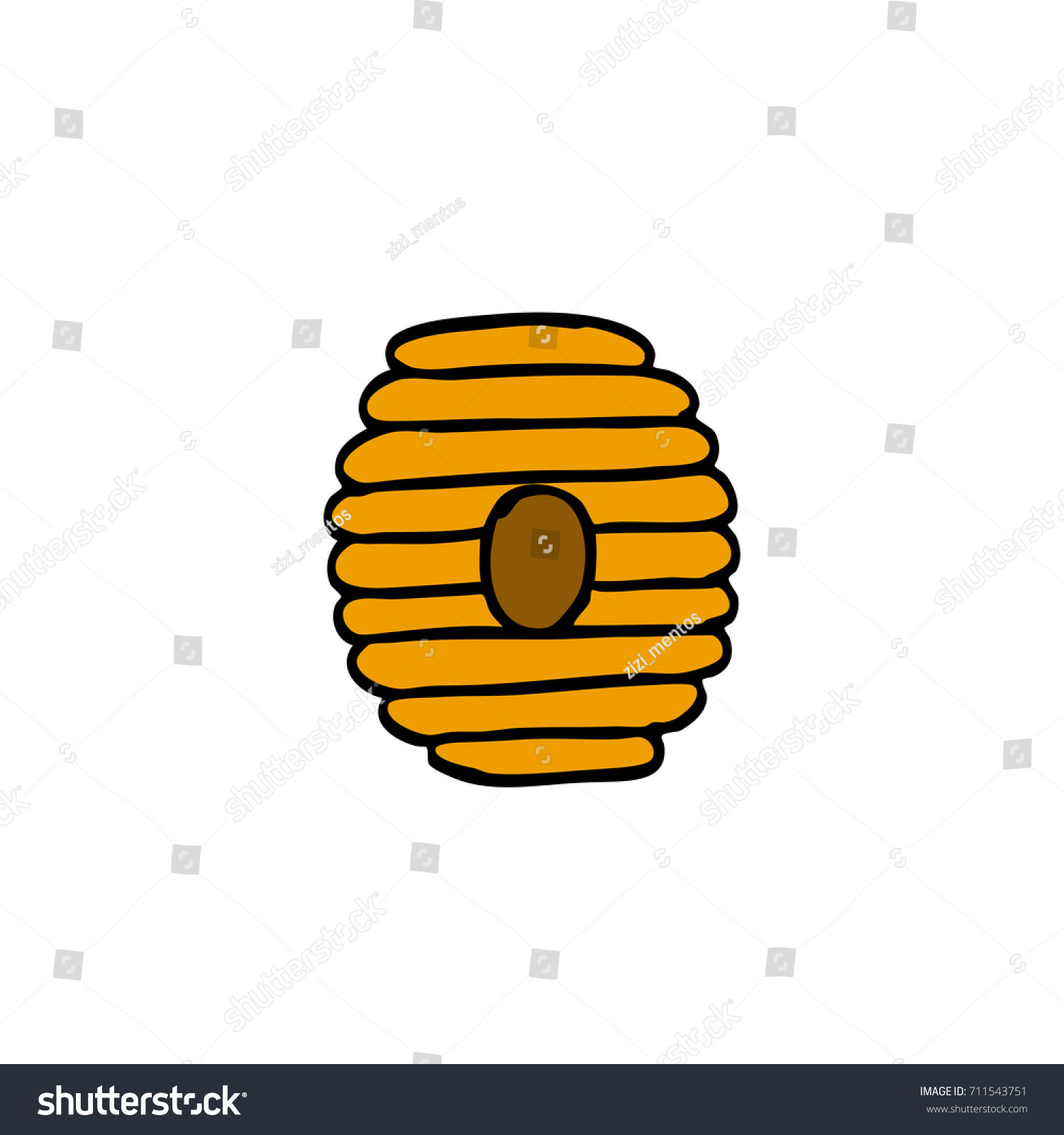Beehive Doodle Icon Stock Vector (Royalty Free) 711543751
