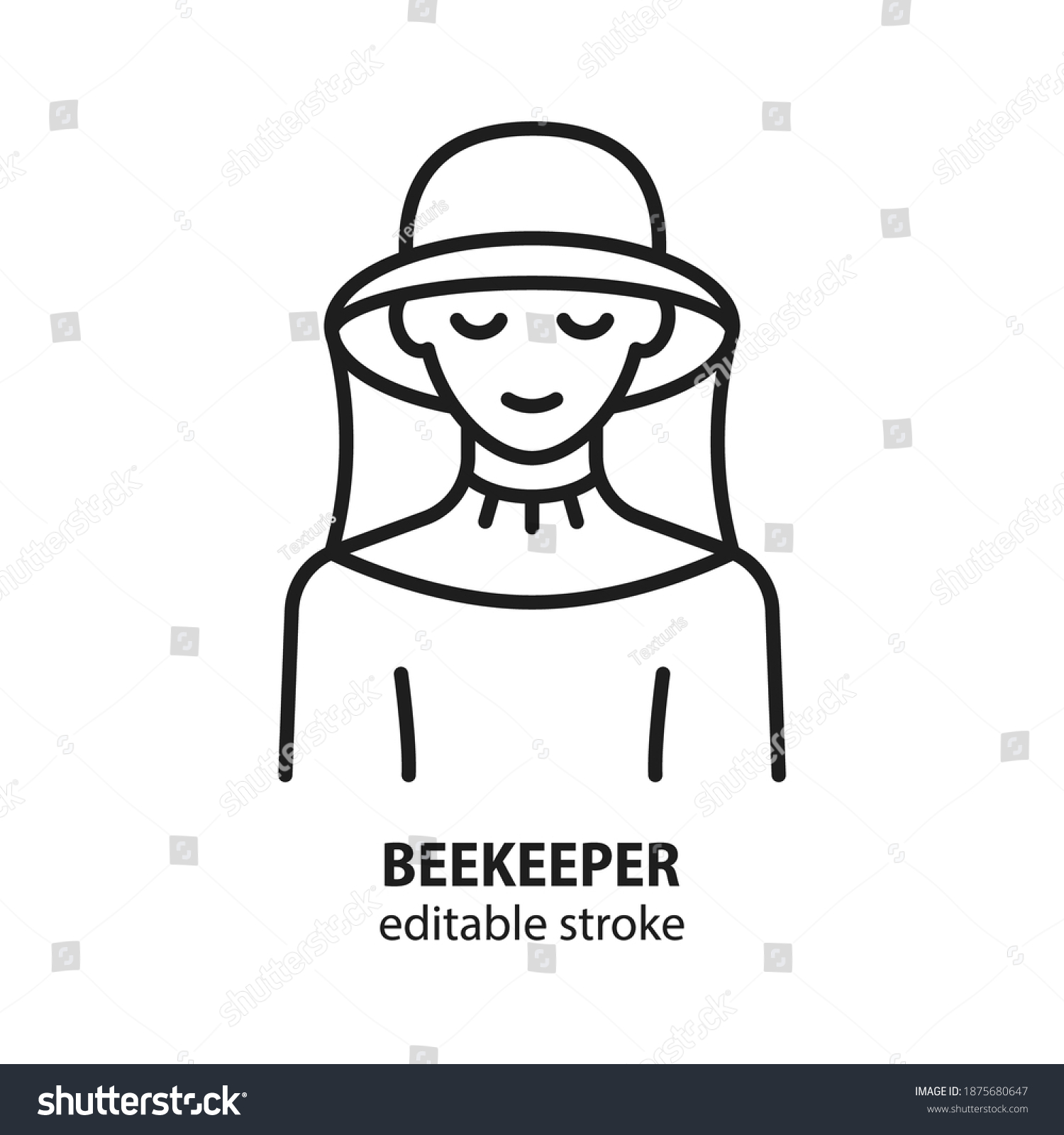 Beekeeper Line Icon Beekeeping Concept Design Stock Vector (Royalty ...