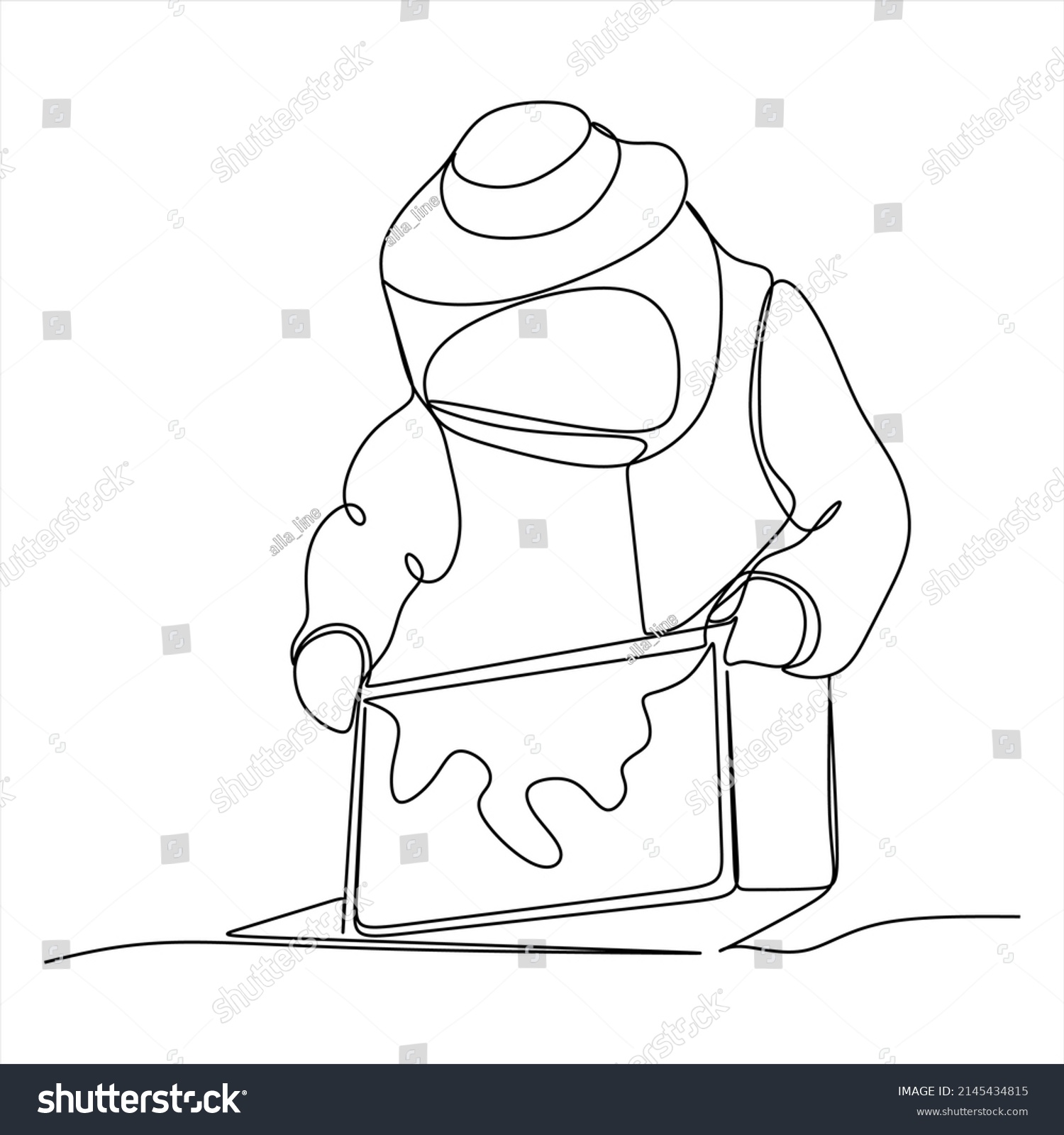 Beekeeper Working Illustration Drawing Line Art Stock Vector (Royalty ...