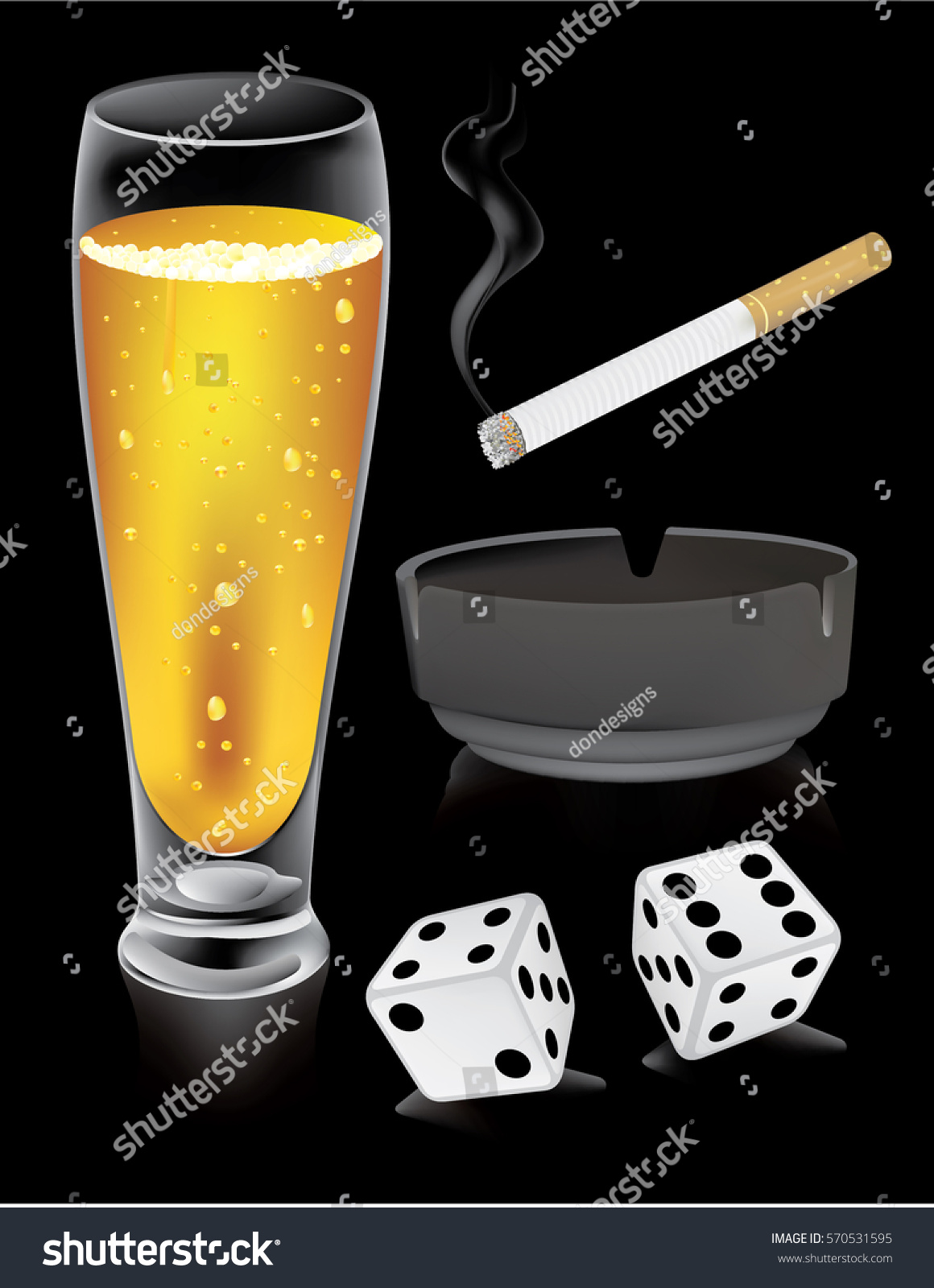Beer Cigarette Vector Illustration Stock Vector (Royalty Free) 570531595