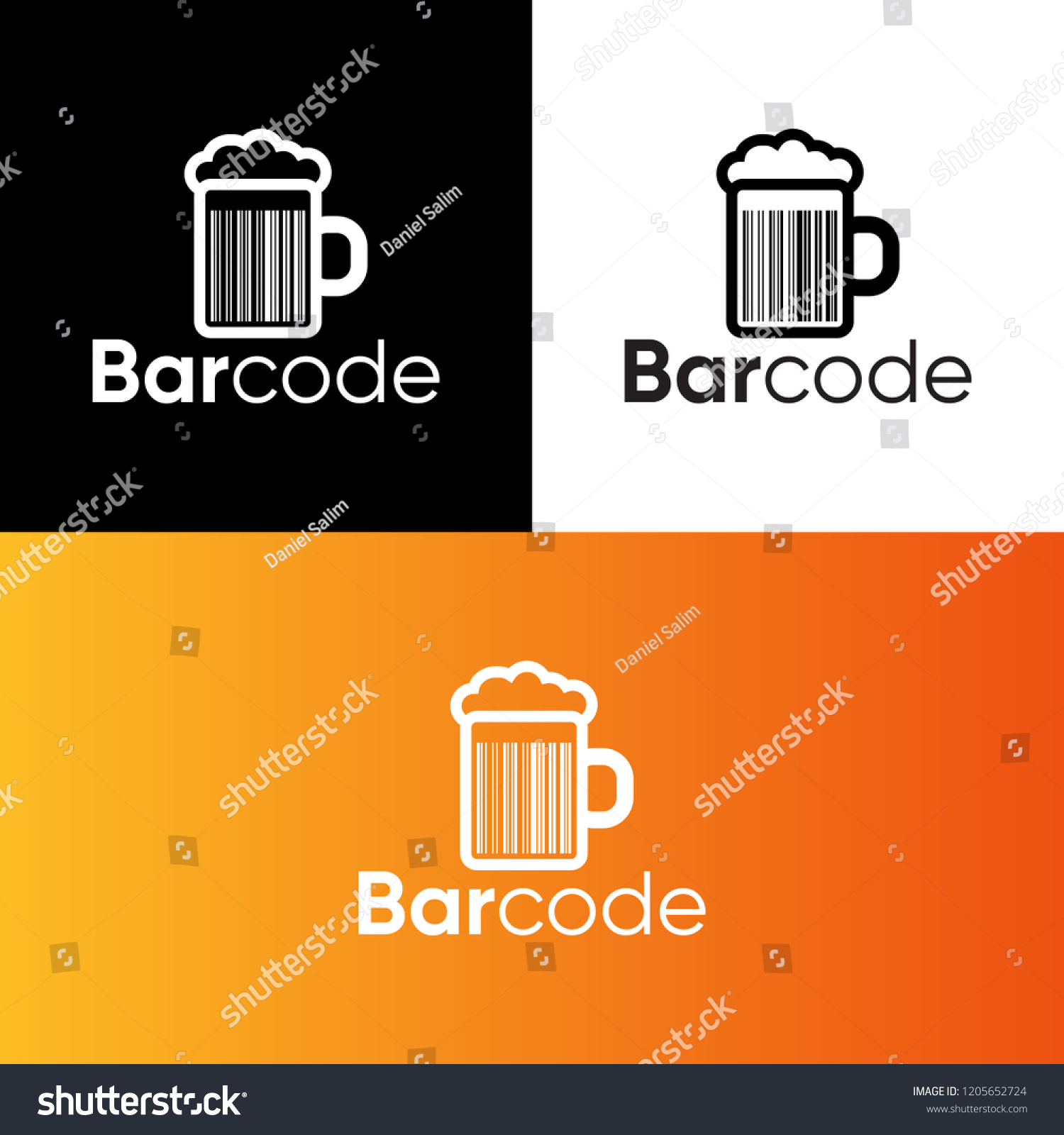 Beer Barcode Sign Logo Stock Vector (Royalty Free) 1205652724