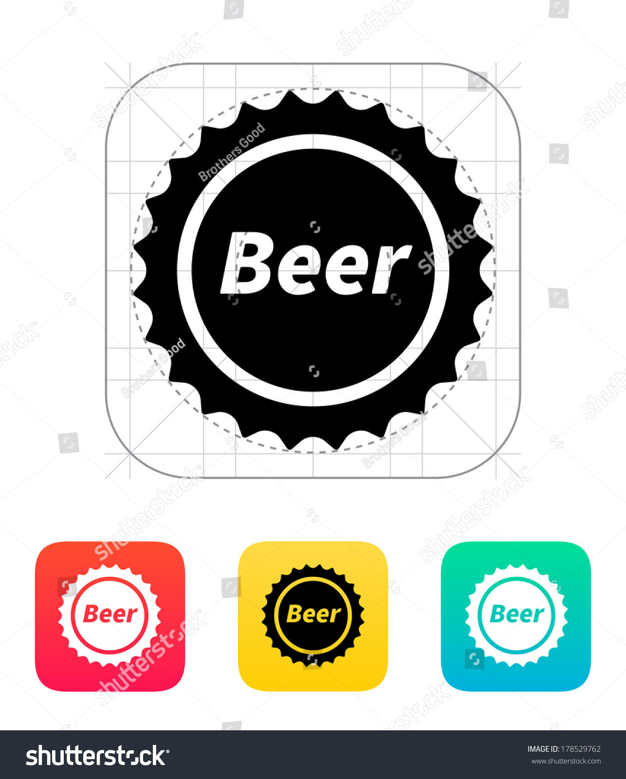 Beer Bottle Cup Icon Vector Illustration Stock Vector Royalty Free