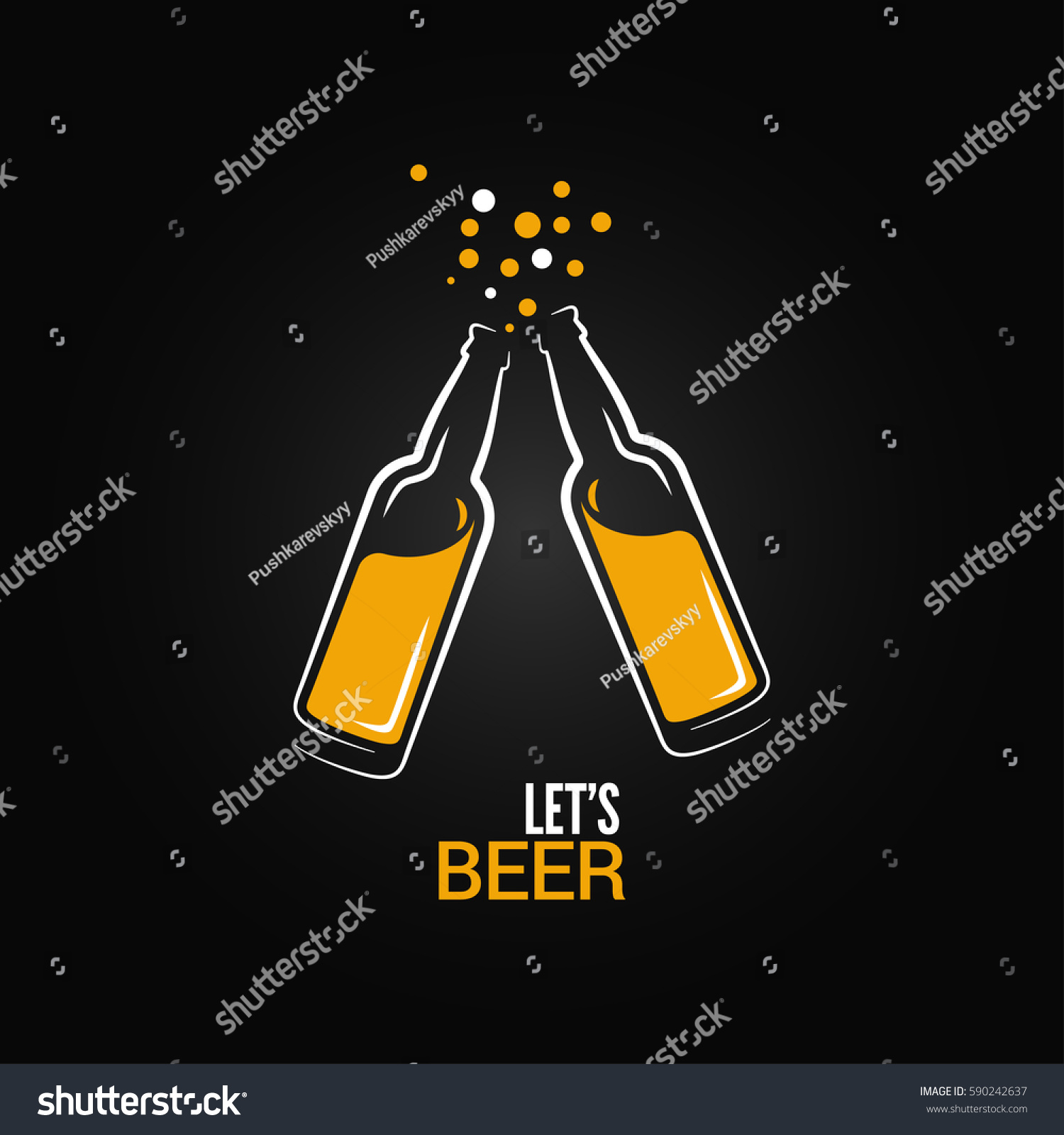 Beer Bottle Drink Splash Design Background Stock Vector (Royalty Free ...