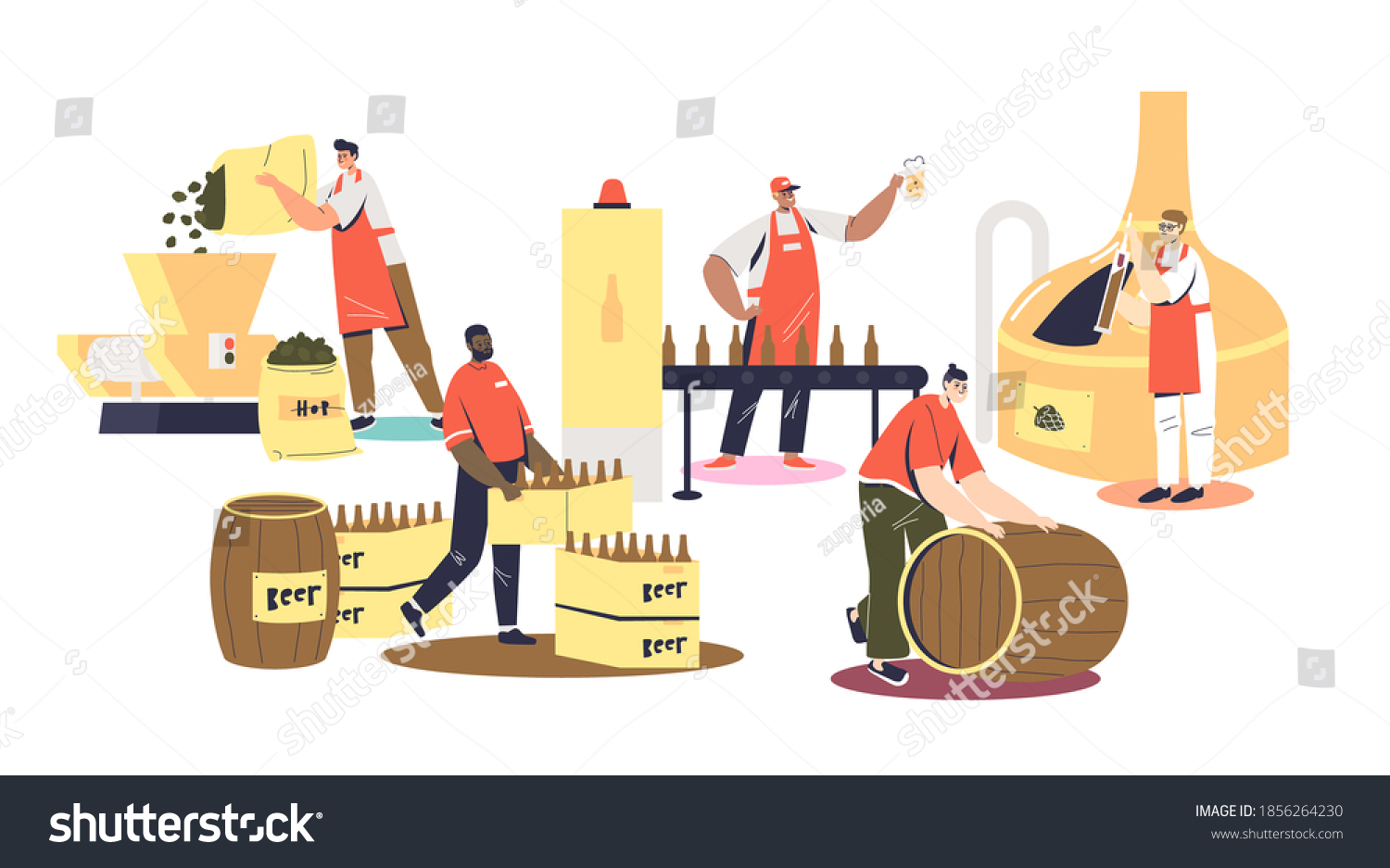 Beer Brewing Production Process Preparation Wort Stock Vector (Royalty ... Beer Brewing Production Process Preparation Wort Stock Vector (Royalty ...