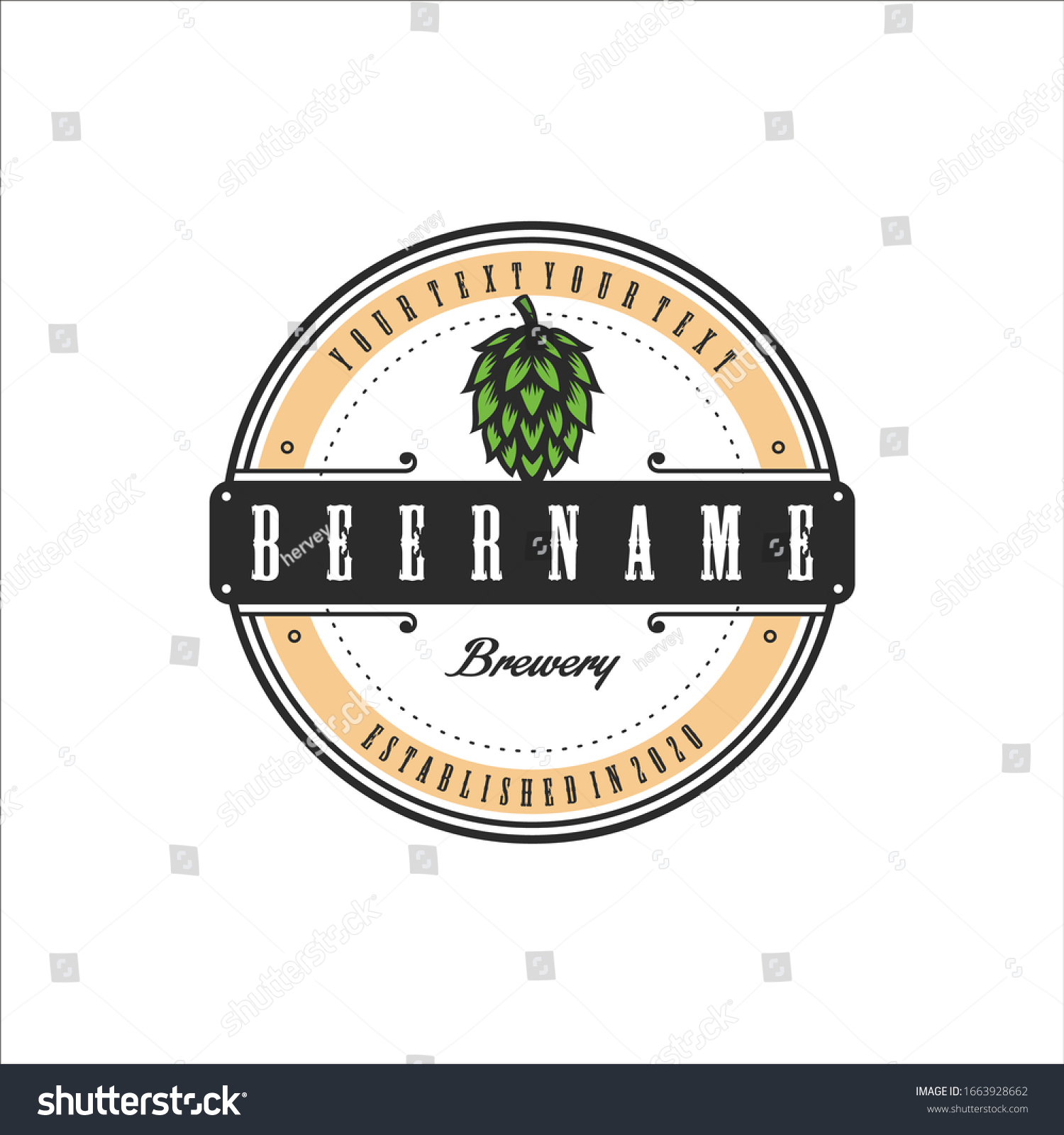 Beer Circle Logo Vector Illustration Stock Vector (Royalty Free) 1663928662