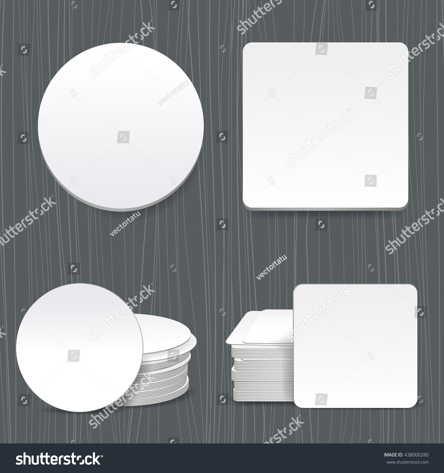 Beer Coasters Vector Paper Circle Squared Stock Vector (Royalty Free ...