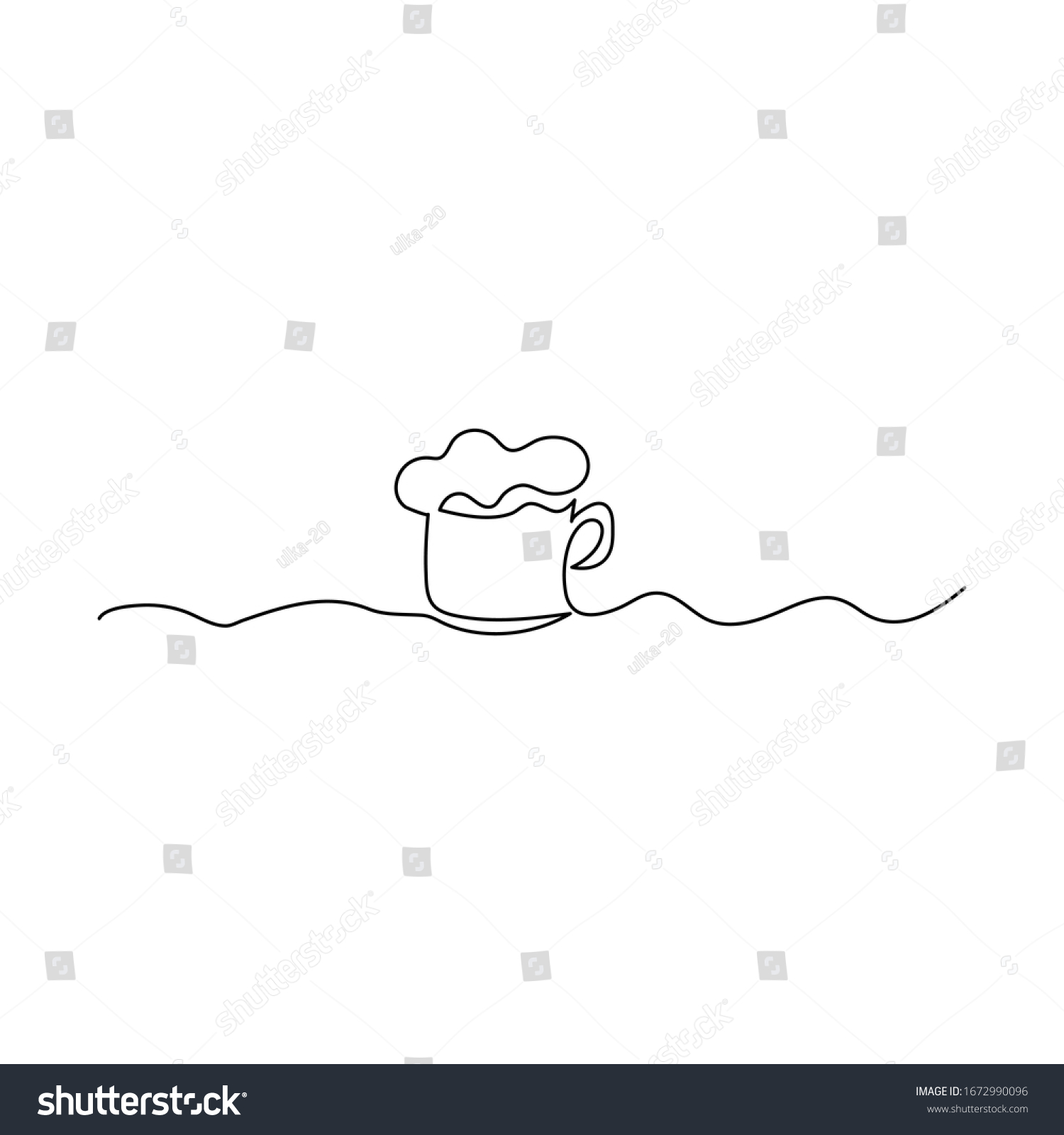 Beer Continuous Line Drawing Hand Drawing Stock Vector (Royalty Free ...