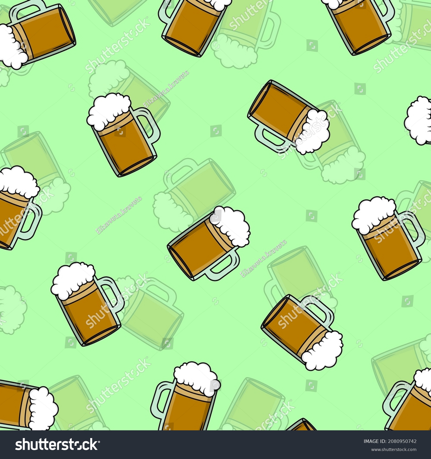 Beer Glass Pattern Pub Alcohol Vector Stock Vector (Royalty Free ...