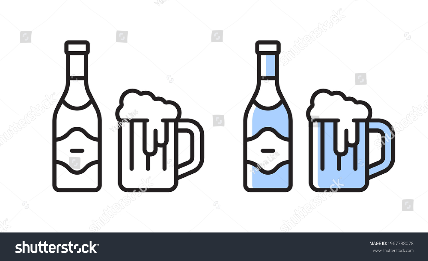 Beer Icon Simple Vector Linear Symbol Stock Vector (Royalty Free ...