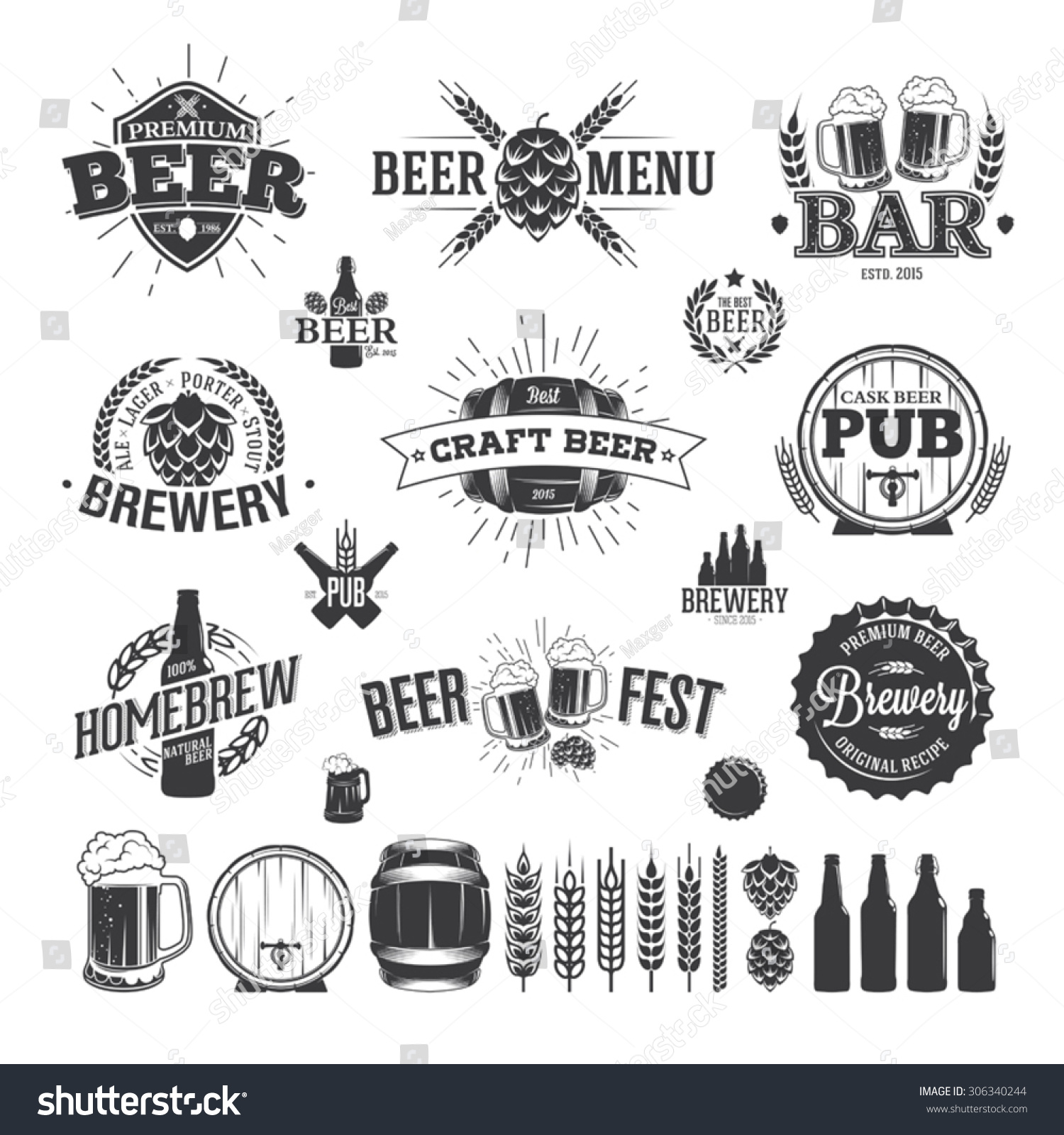 Beer Label Logos Stock Vector (Royalty Free) 306340244 | Shutterstock