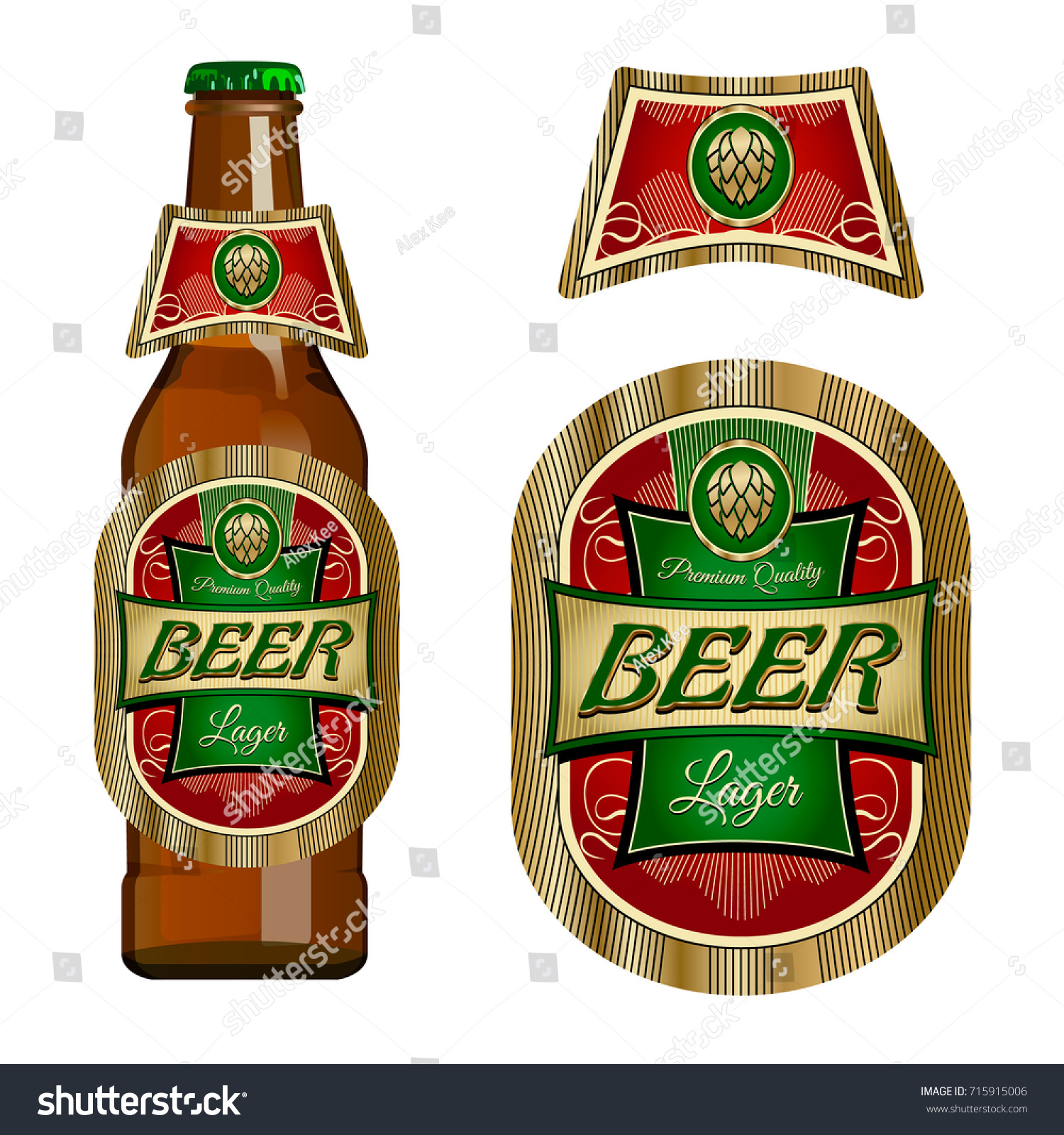 Beer Label Template Neck Label Vector Stock Vector (Royalty Free) 715915006
