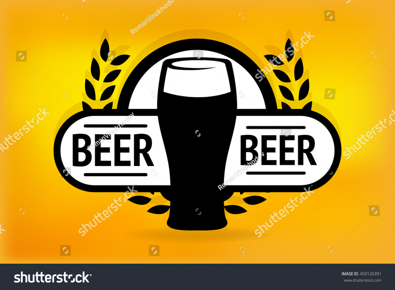 Beer Logo Label Vector Illustration Stock Vector (Royalty Free) 450126391