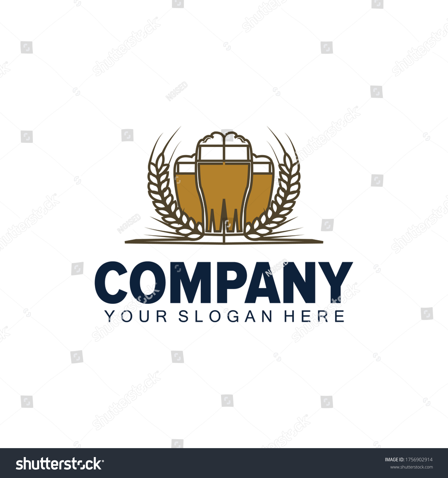 Beer Mug Logo Design Vector Stock Vector (Royalty Free) 1756902914 ...