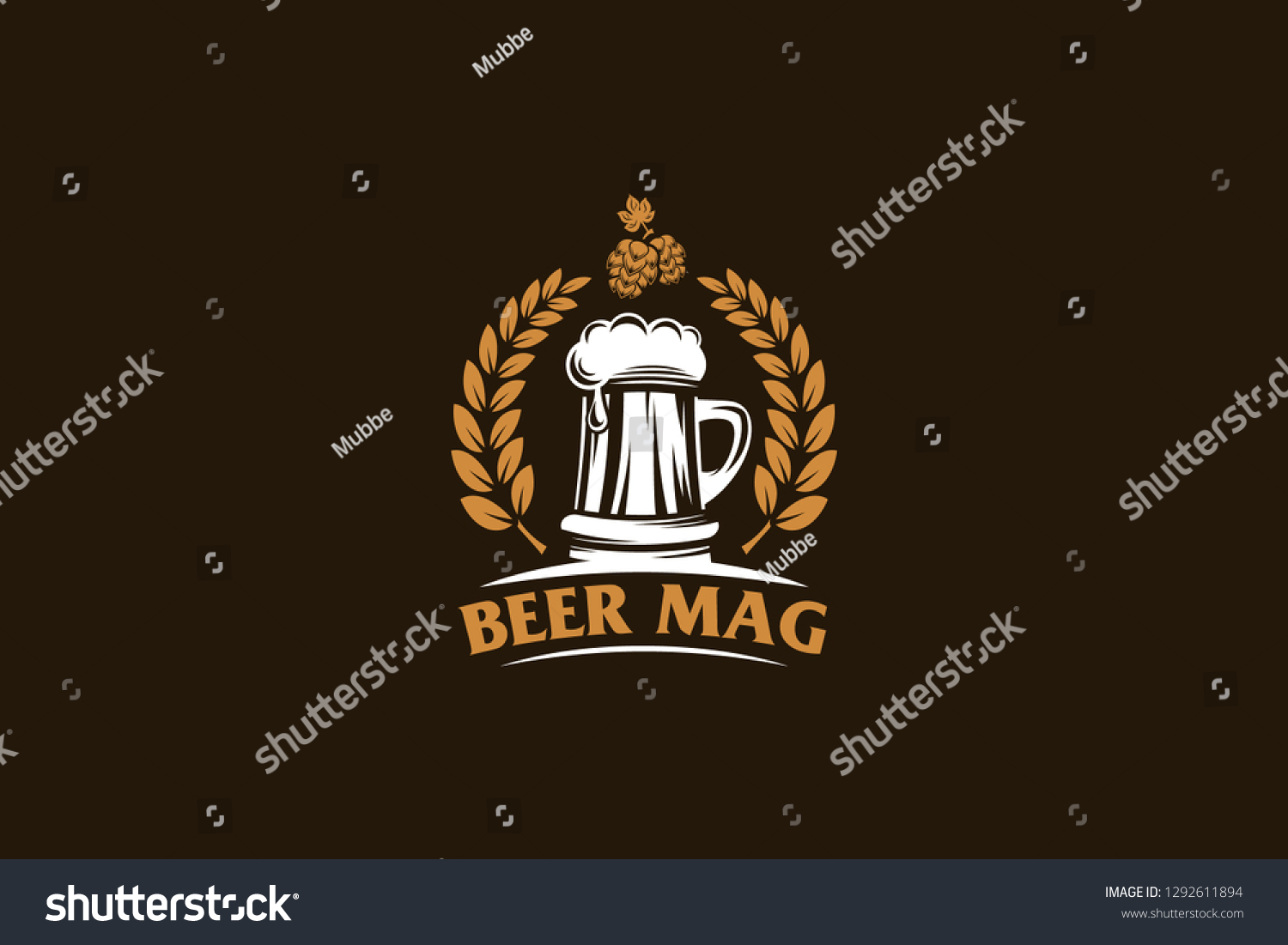 Beer Mug Vector Logo: vector de stock (libre de regalías) 1292611894 ...