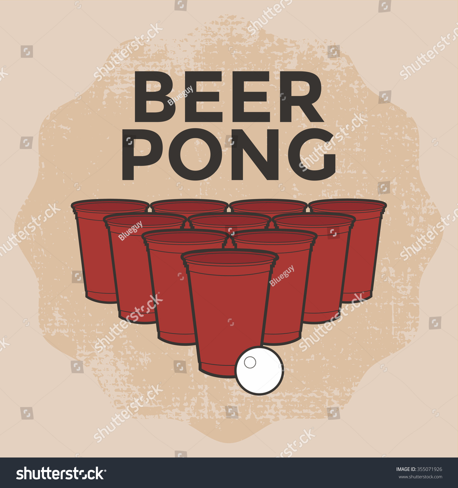 Beer Pong Drinking Game Stock Vector (Royalty Free) 355071926