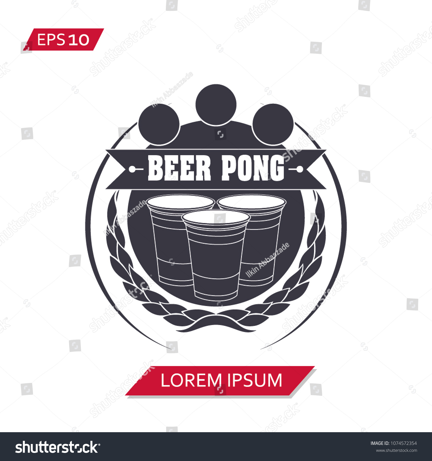 Beer Pong Label Vector Icon Stock Vector (Royalty Free) 1074572354 ...