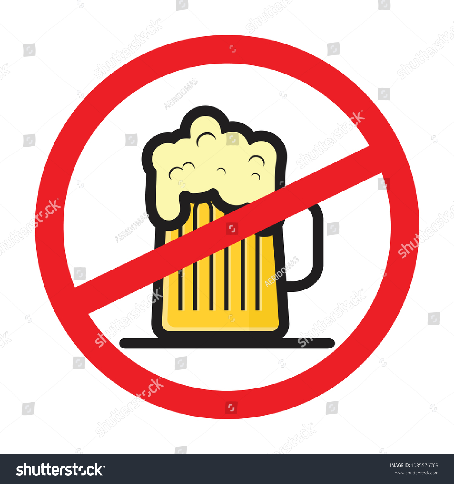 Beer Prohibition Vector Stock Vector (Royalty Free) 1035576763 ...