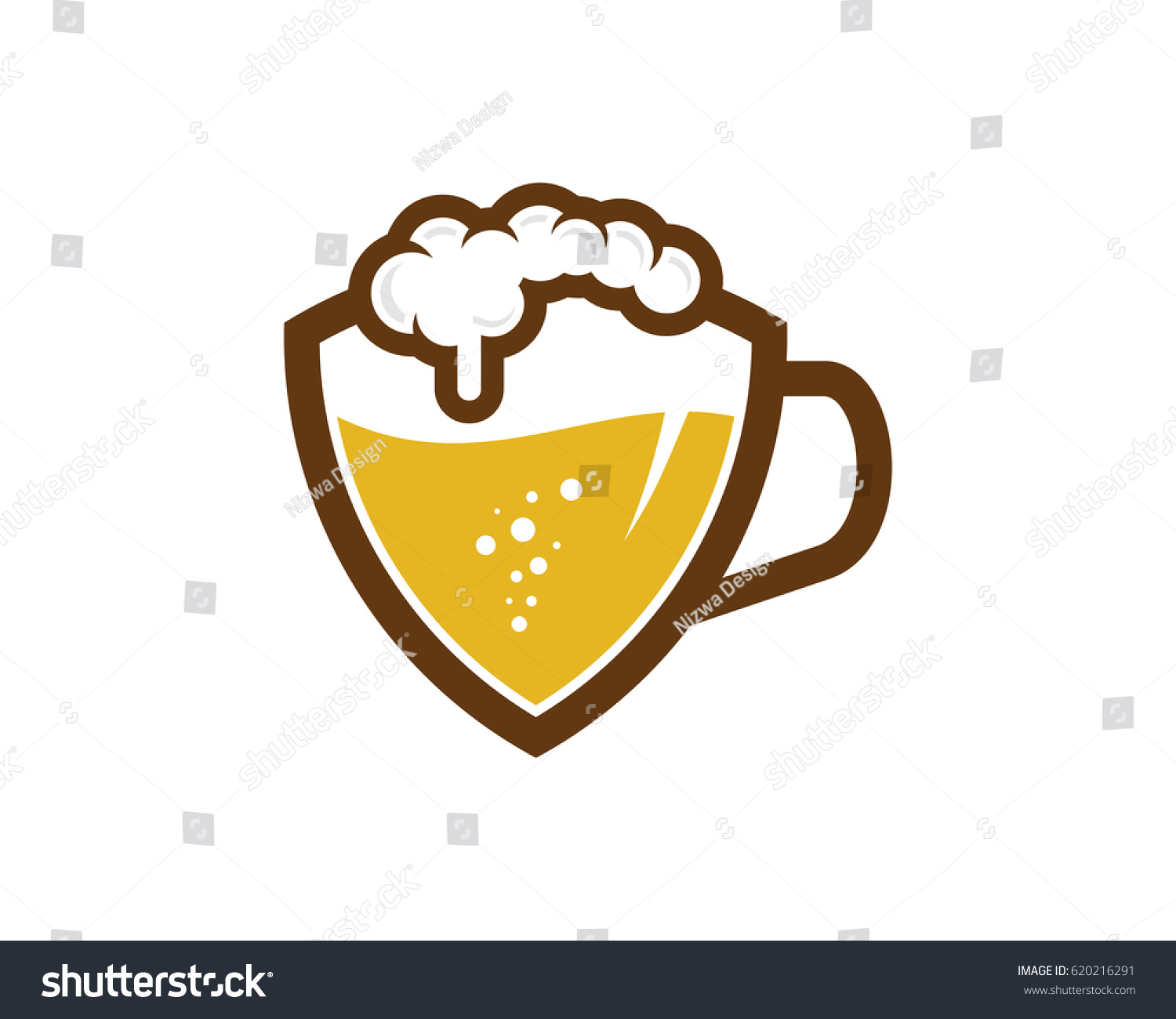 Beer Shield Icon Logo Design Element Stock Vector (Royalty Free) 620216291