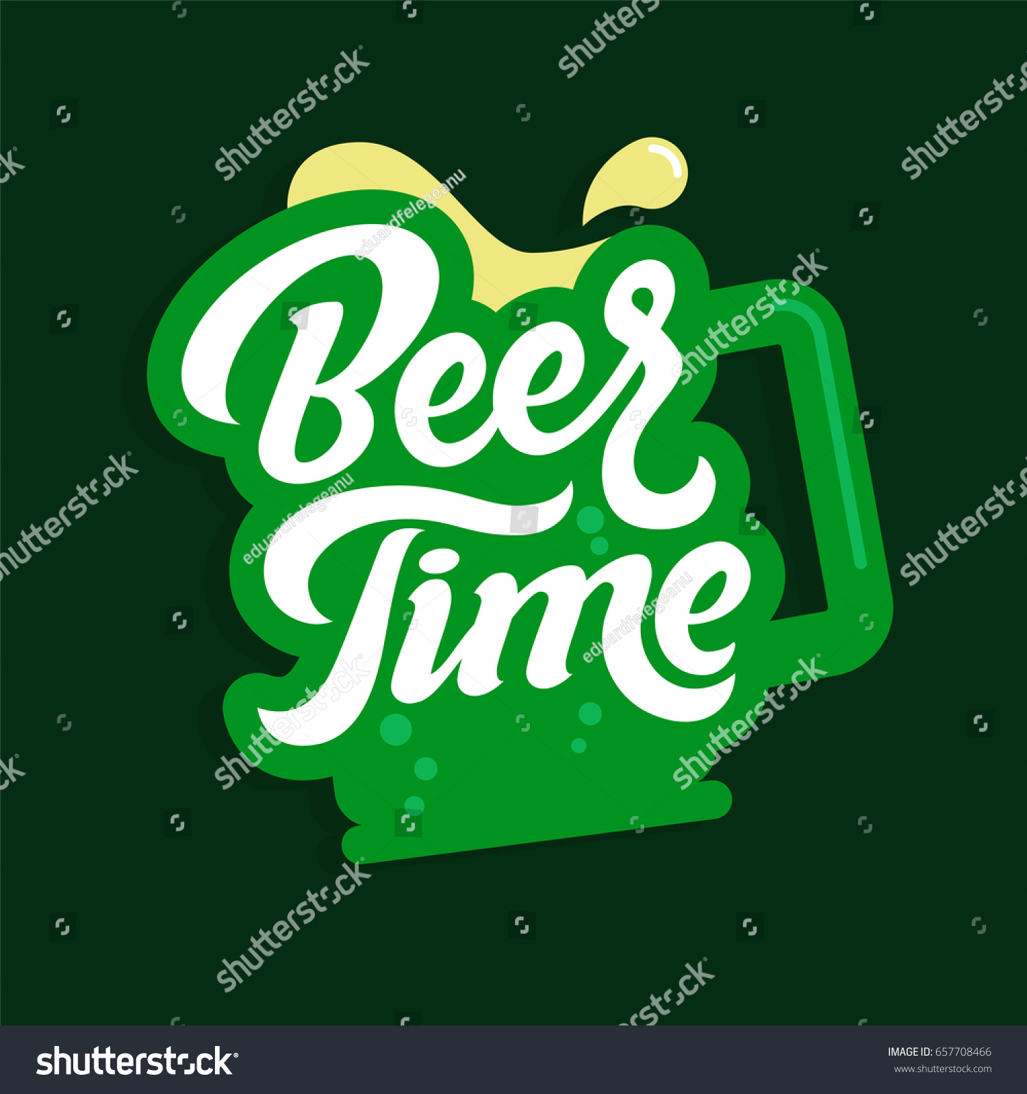 Beer Time Lettering Vector: vector de stock (libre de regalías ...